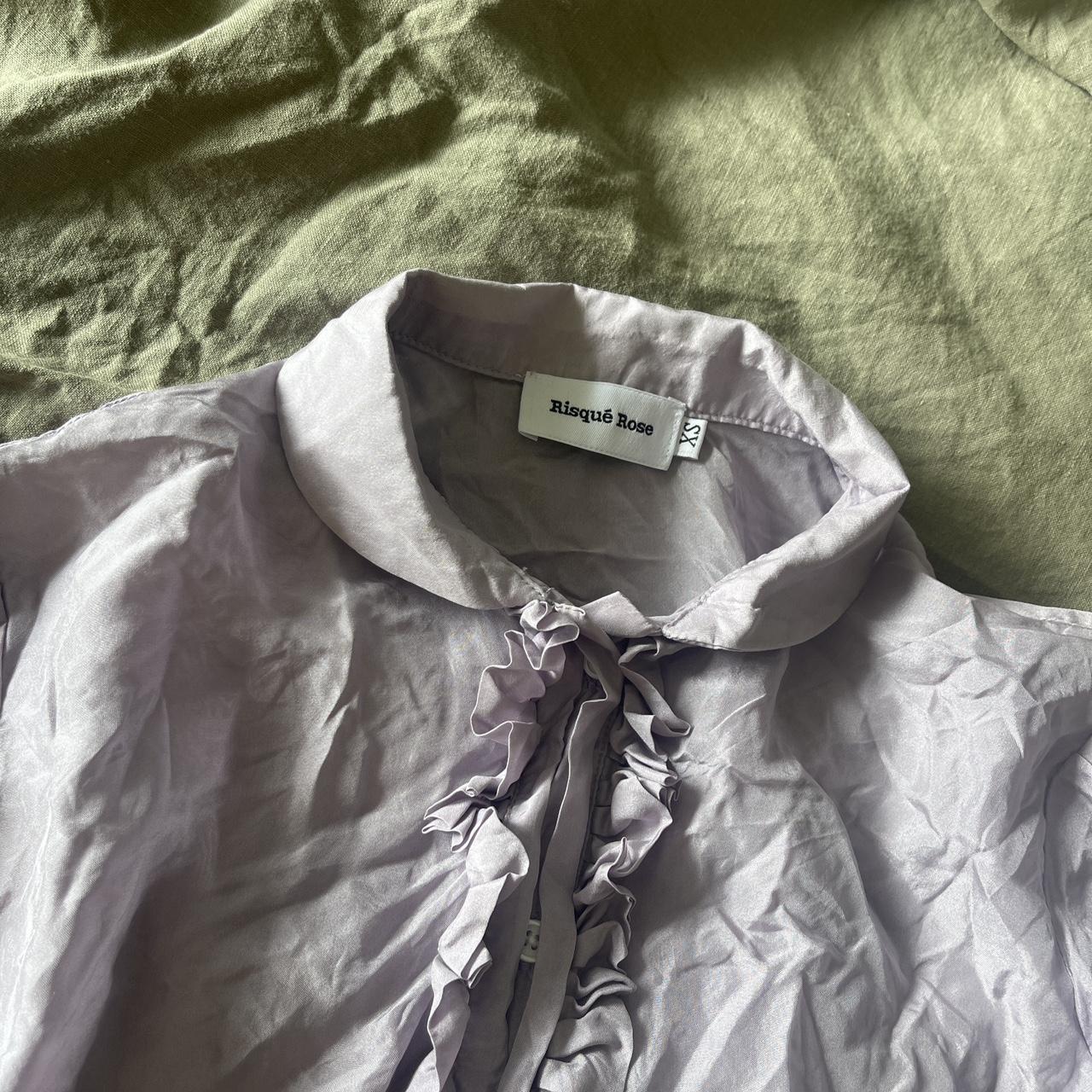 Risqué Rose Anne Button up in lilac XS will fit... - Depop