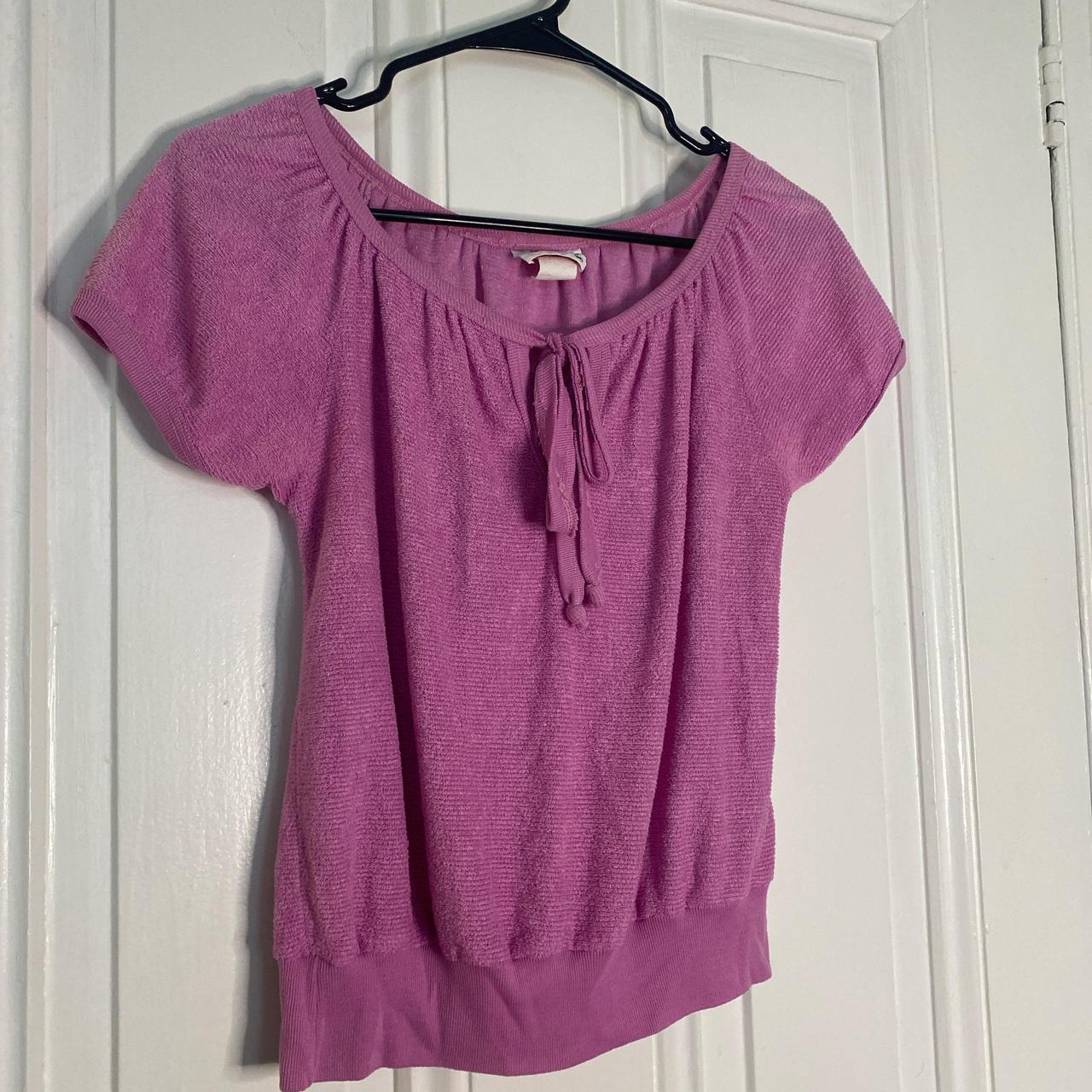 Vintage terry cloth top Key hole tie detail Faded... | Depop