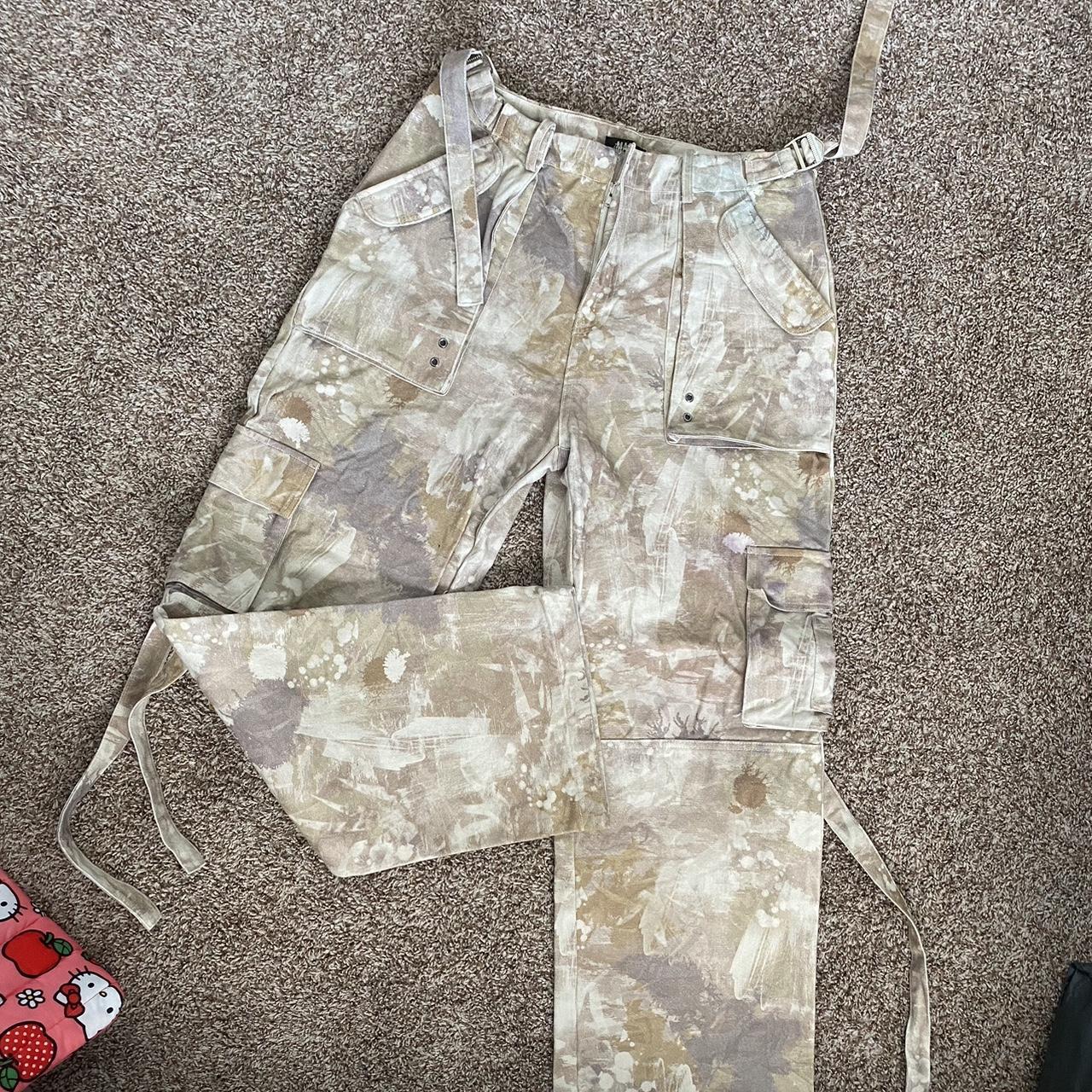 Mars the label The Mars Camo Cargos - Cream medium... - Depop