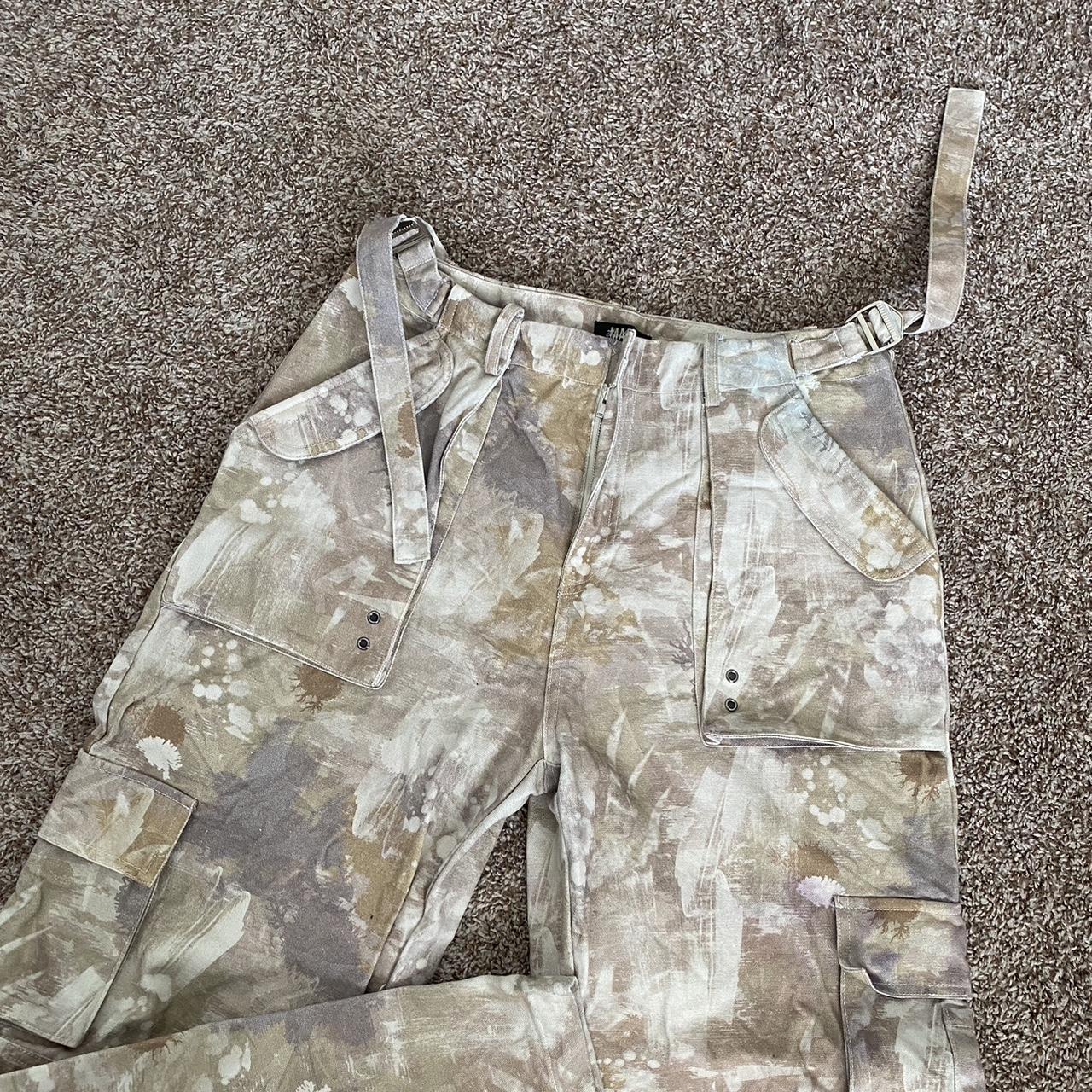 Mars the label The Mars Camo Cargos - Cream medium... - Depop