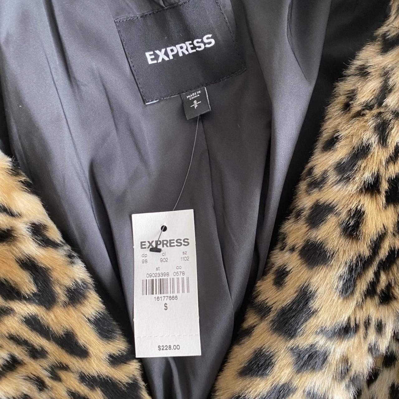 Brand new Express faux fur leopard coat. Hidden hook... | Depop