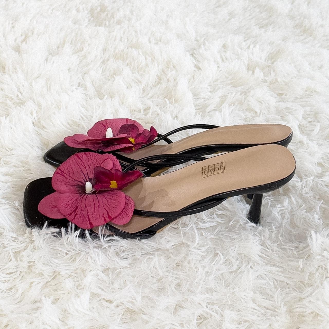 Pink Flower Heels / eu size 38 Heel 7cm Brand new - Depop