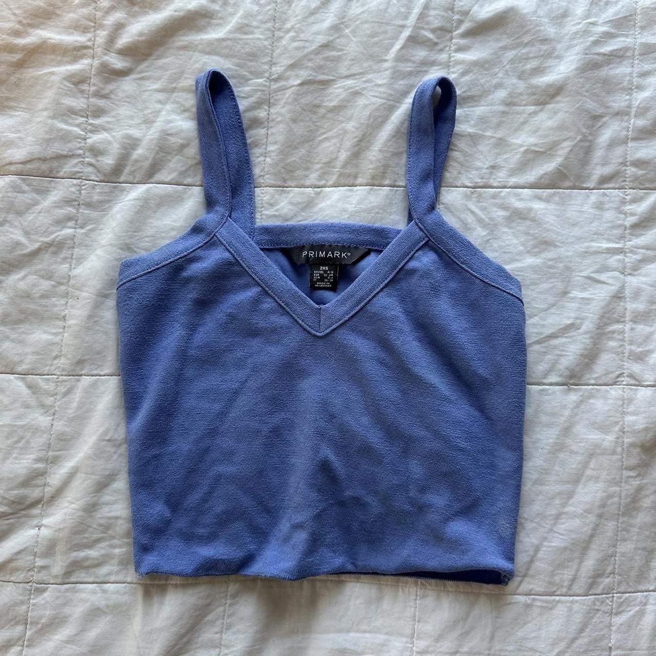 Primark periwinkle terrycloth v neck tank... - Depop