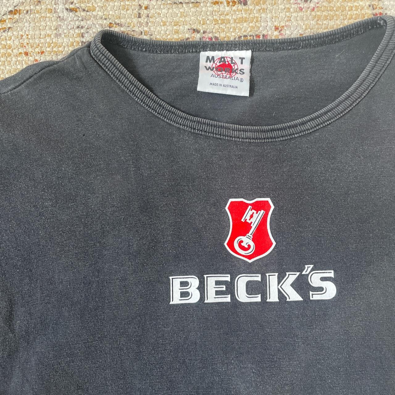 Vintage Becks tee Blacker than photos suggest... - Depop