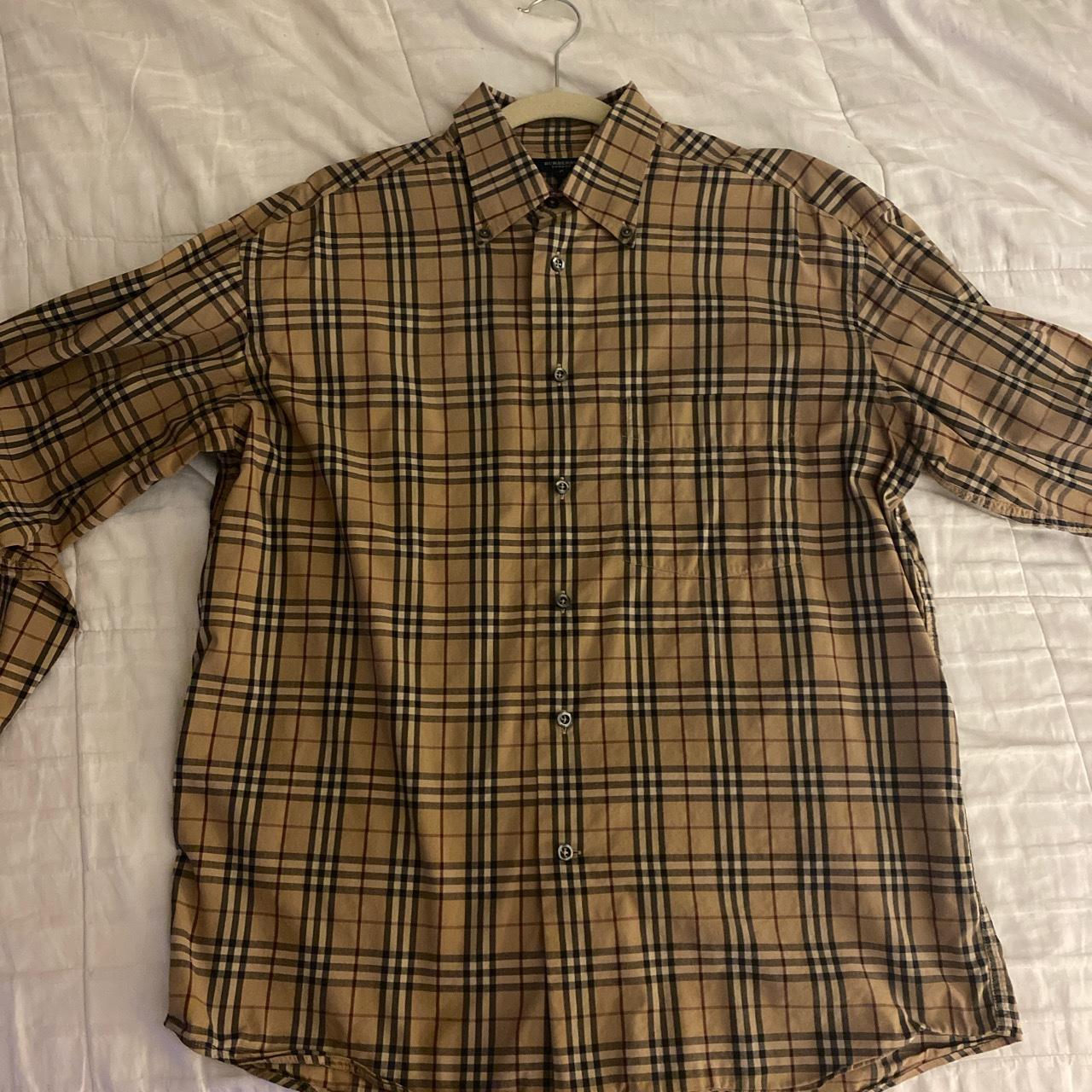 Burberry button up - medium - Depop