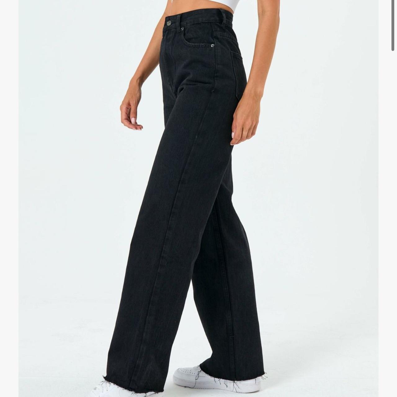 High rise black wide leg jean from glassons worn... - Depop