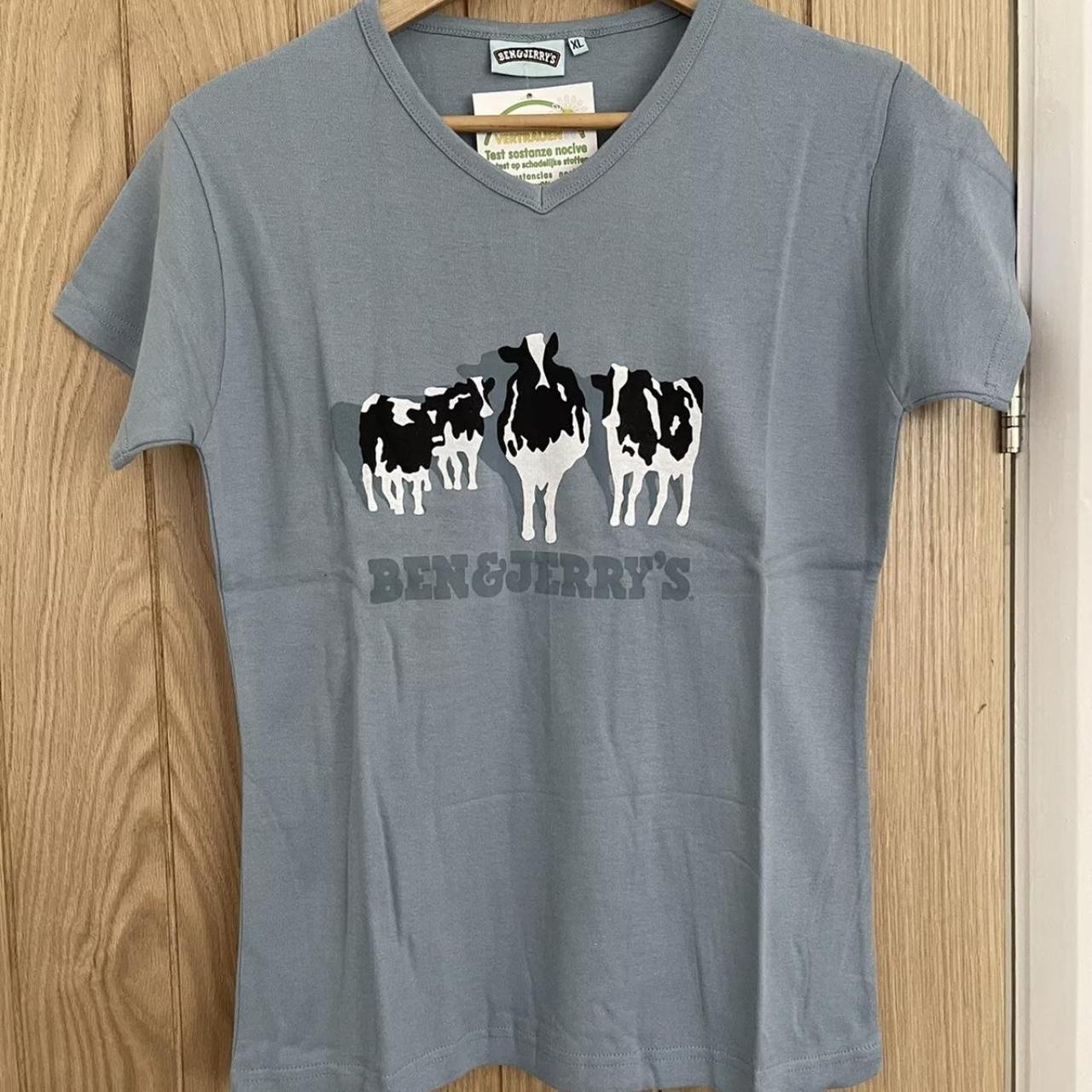 Ben and Jerrys official merchandise light blue v... - Depop