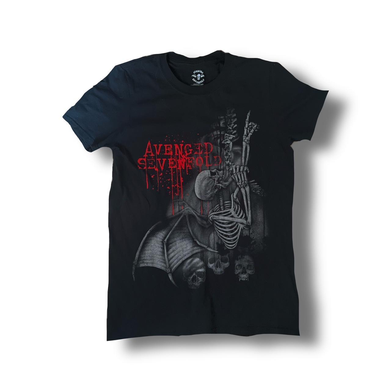 🏷️ y2k graphic punk emo metal avenged sevenfold tee 🏷️... - Depop