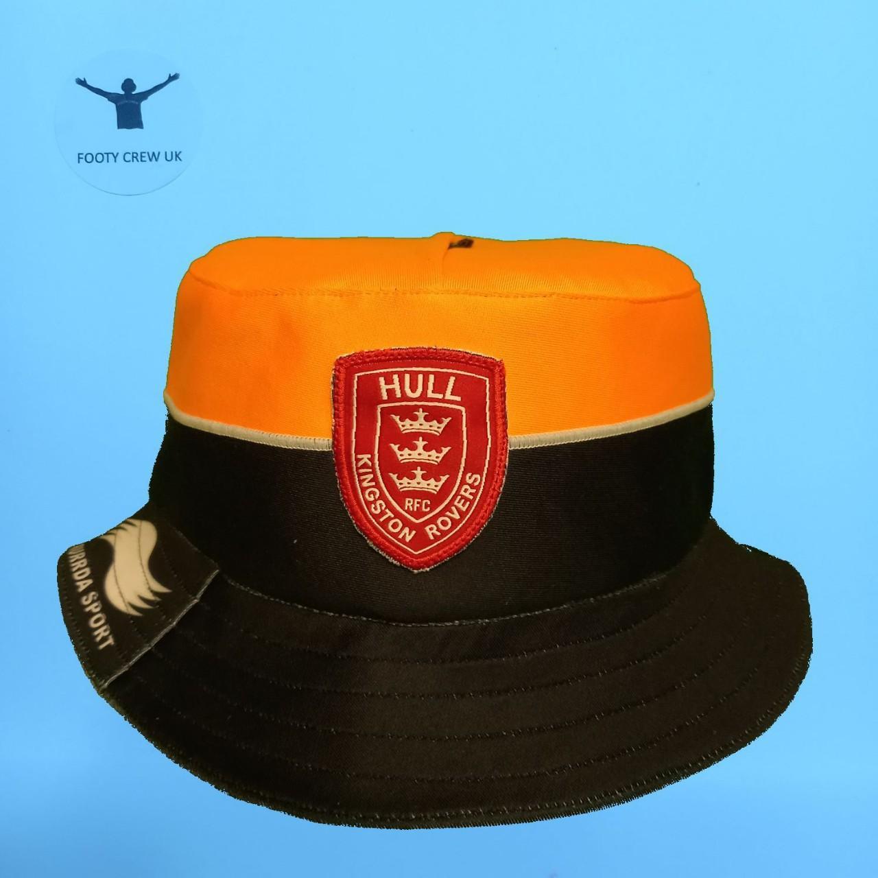 Upcycled Hull KR Rugby League Bucket Hat, reworked... - Depop