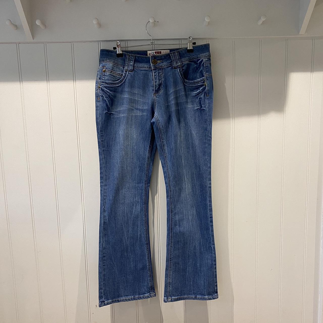 Yes Yes denim flared jeans in blue Size: 12 FREE... - Depop