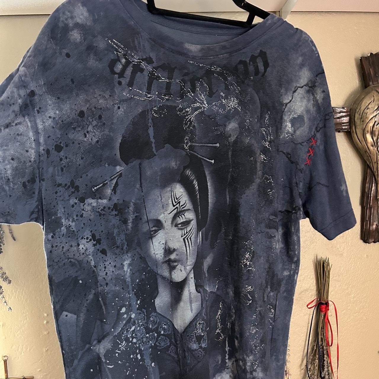 Crazy Rare vintage Affliction Bamboo Red stitching... - Depop