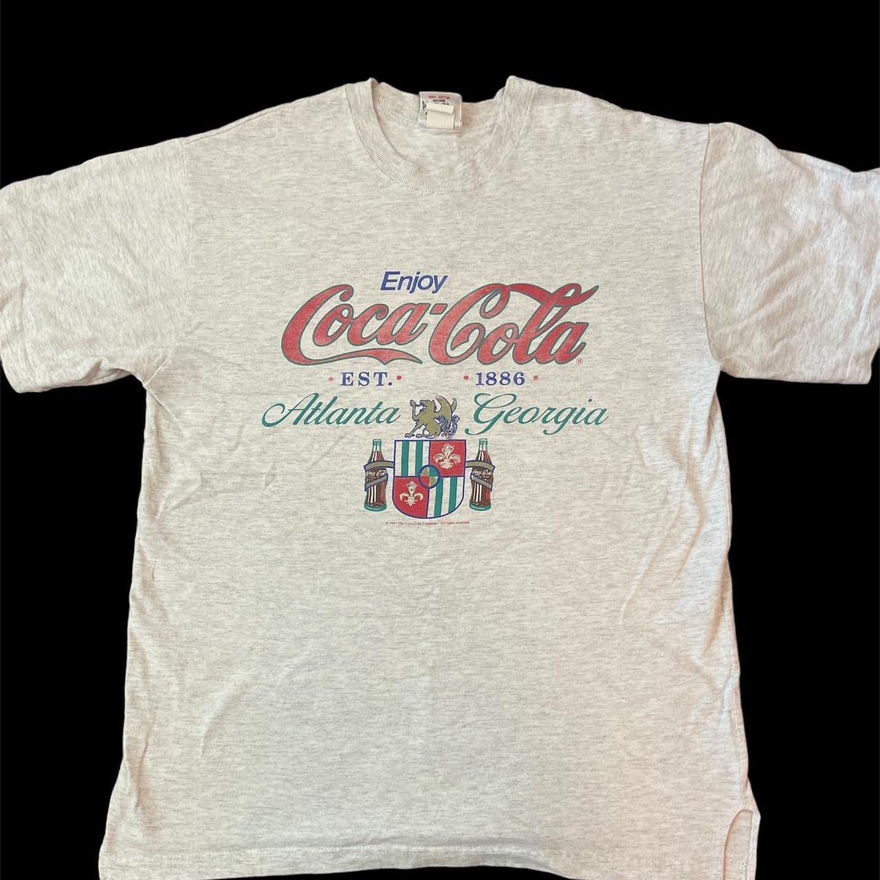 Vintage Atlanta coke shirt Minor stains and... - Depop