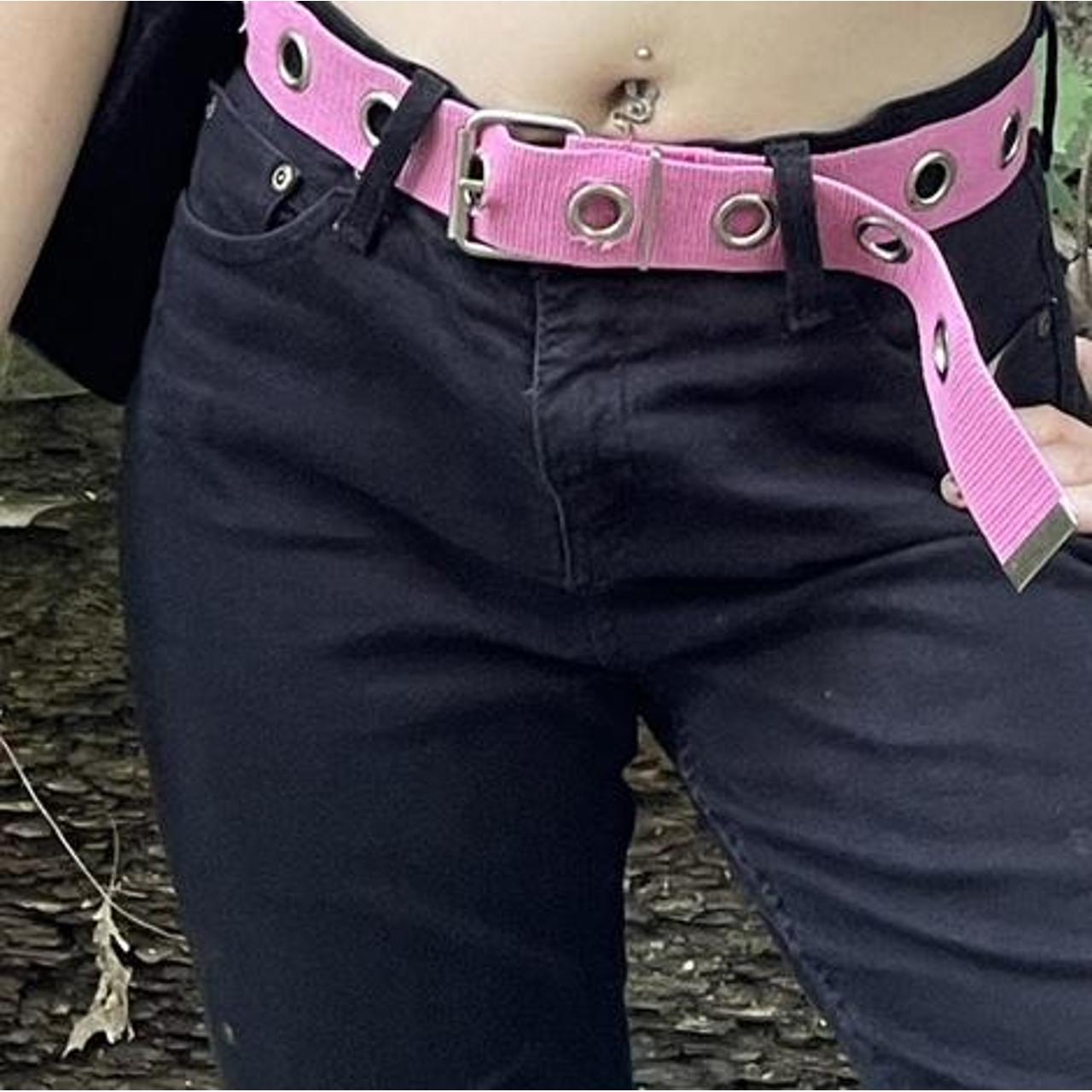 Pink grommet belt Live out your emo scene dreams... - Depop