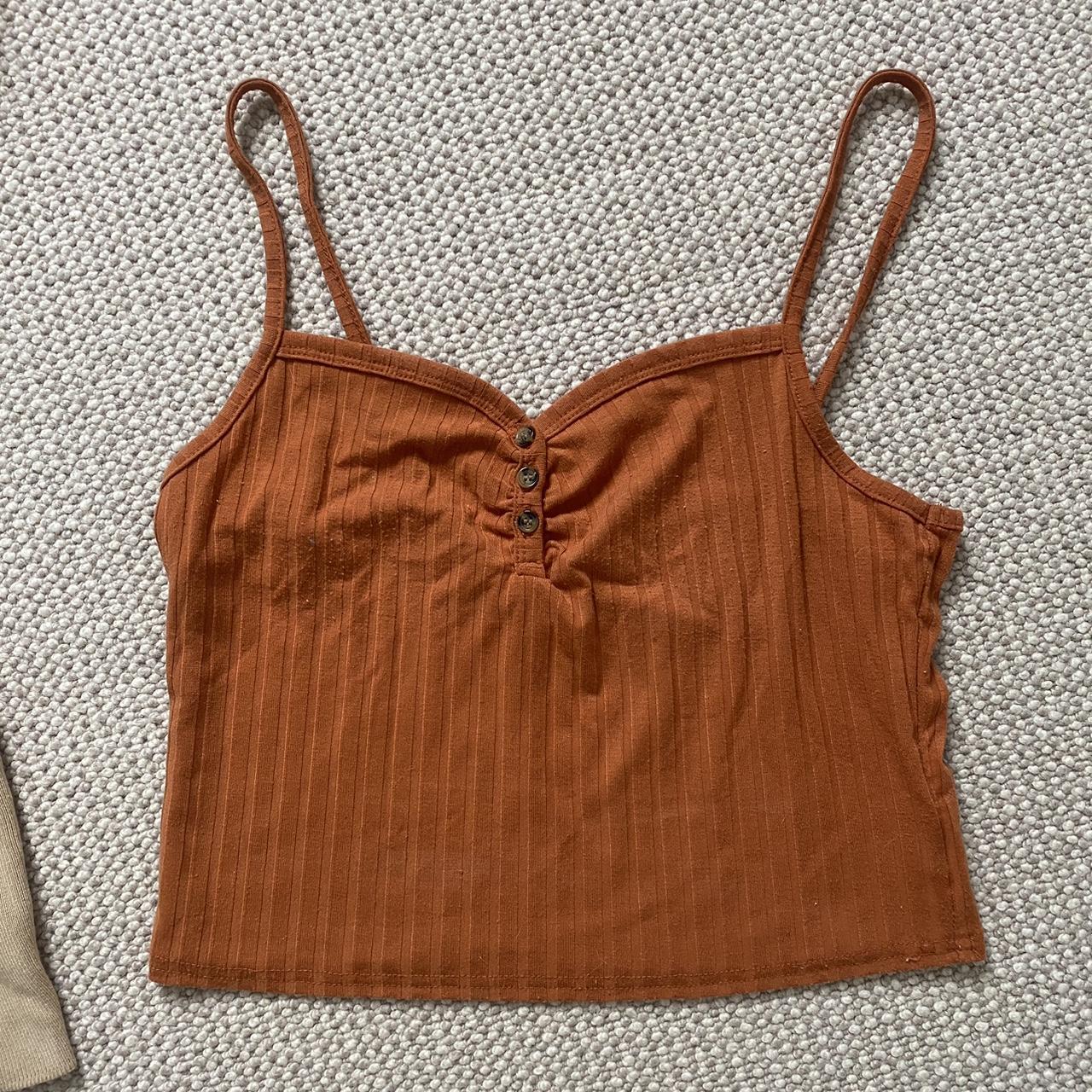Topshop brown cami crop vest. Size UK 12 Perfect... - Depop