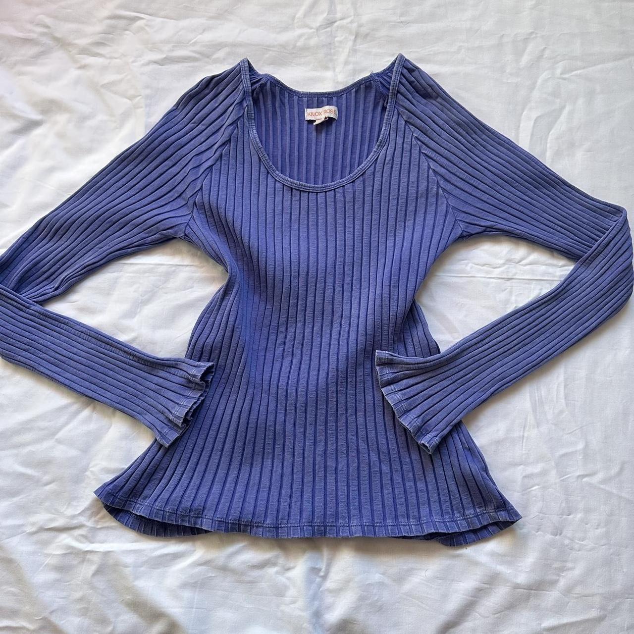 purple ribbed long sleeve 🎀 * sz s * the sleeves are... - Depop