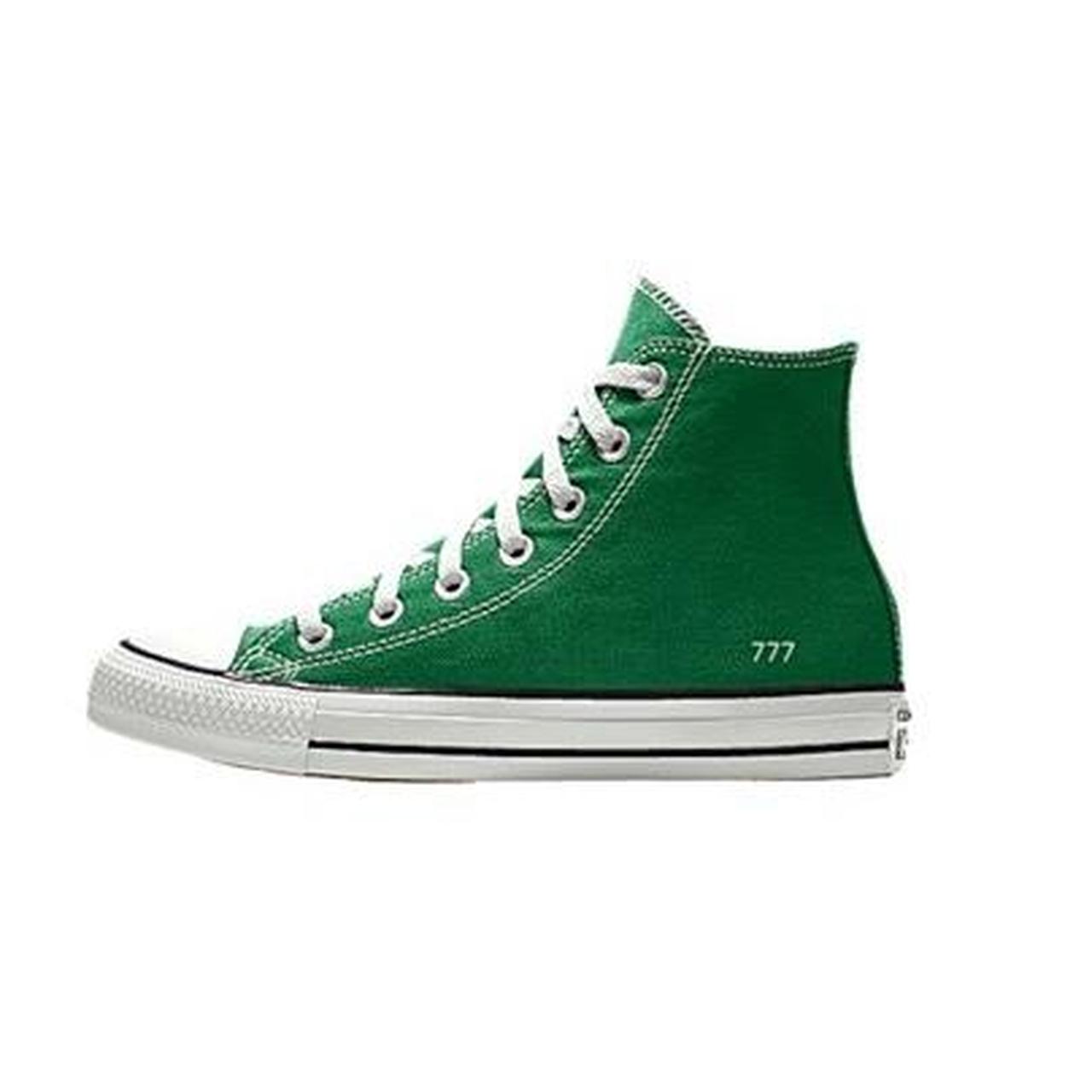Converse Womens Green And White Trainers Depop