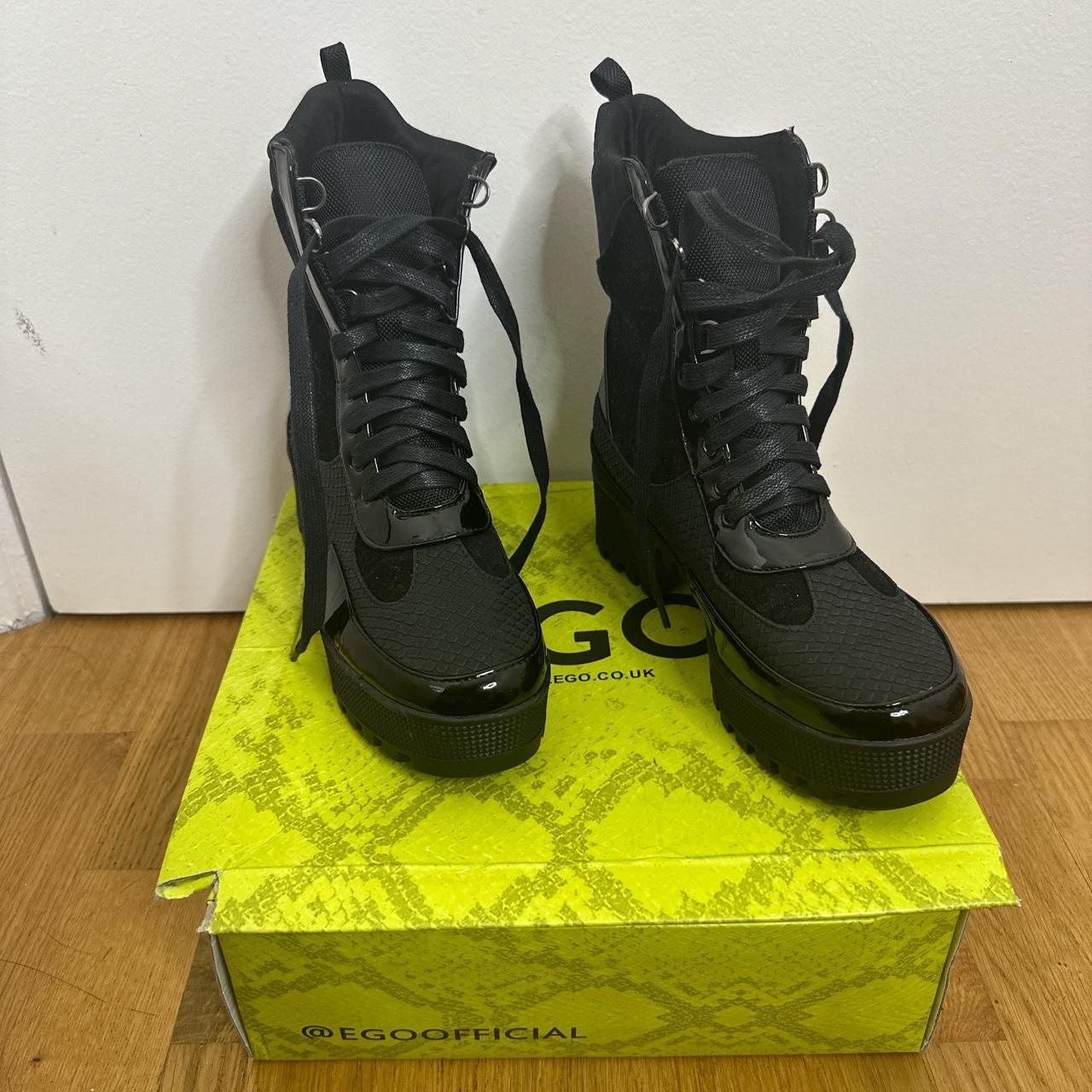 EGO OFFICIAL - commander black lace up boots Brand... - Depop