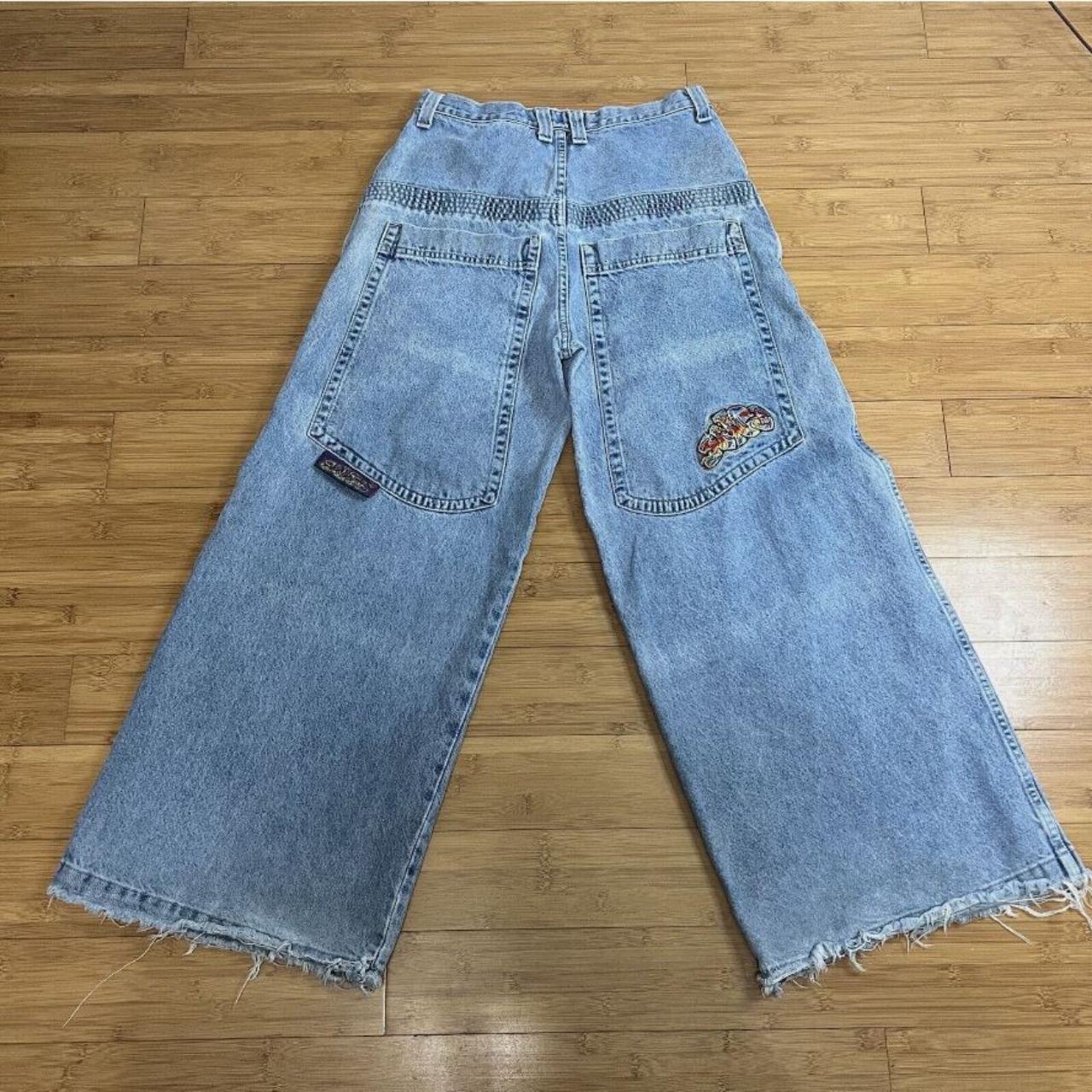 VTG 90s JNCO Wide-Leg Burner Skate Rave Distressed... - Depop