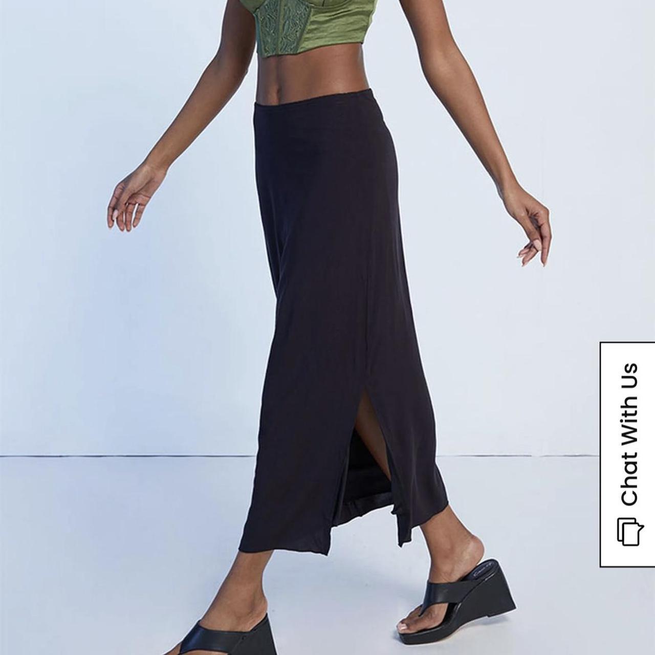 PacSun size small midi skirt with side slit, im 5”2... - Depop