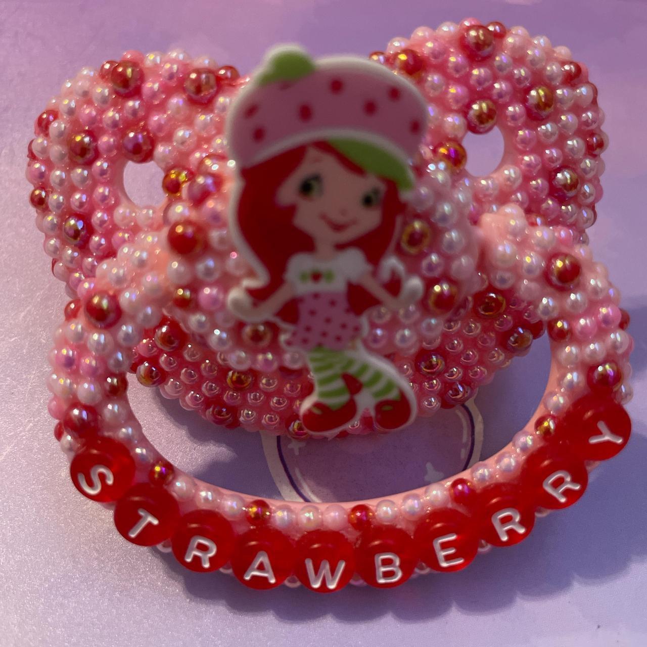 Strawberry shortcake paci💗 not made by me. Never... - Depop