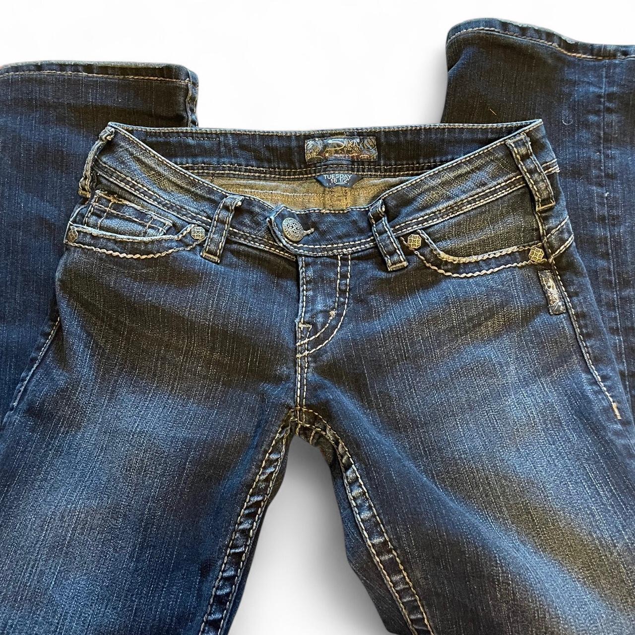 Low rise silver blue jeans Size: 28 W 33L #Summer... | Depop