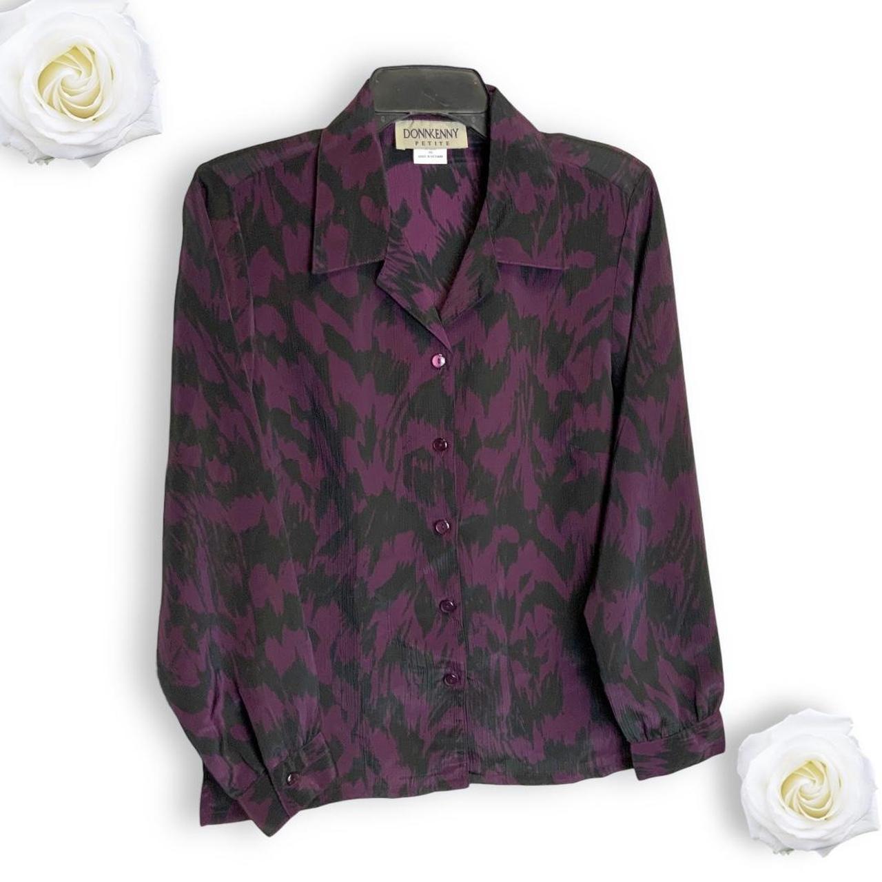 DonnKenny Plum w Black Patches Blouse PM 100%... - Depop