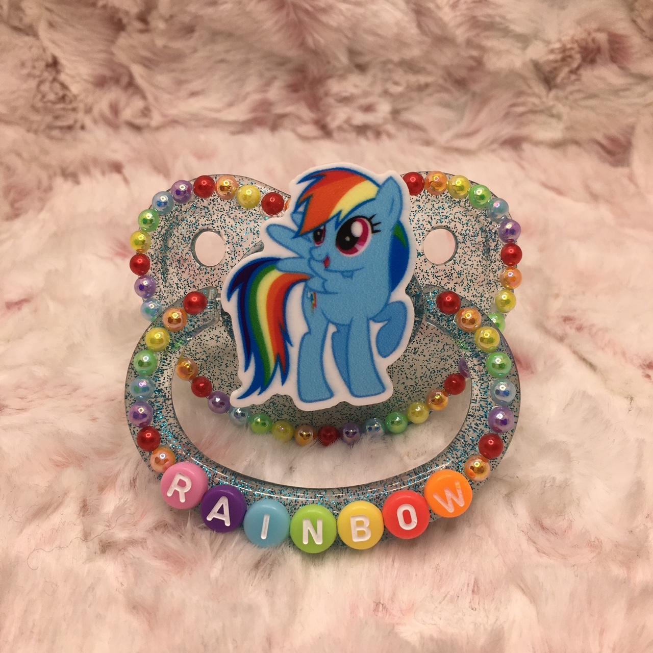My little pony rainbow dash deco pacifier🌈 #ddlg... - Depop
