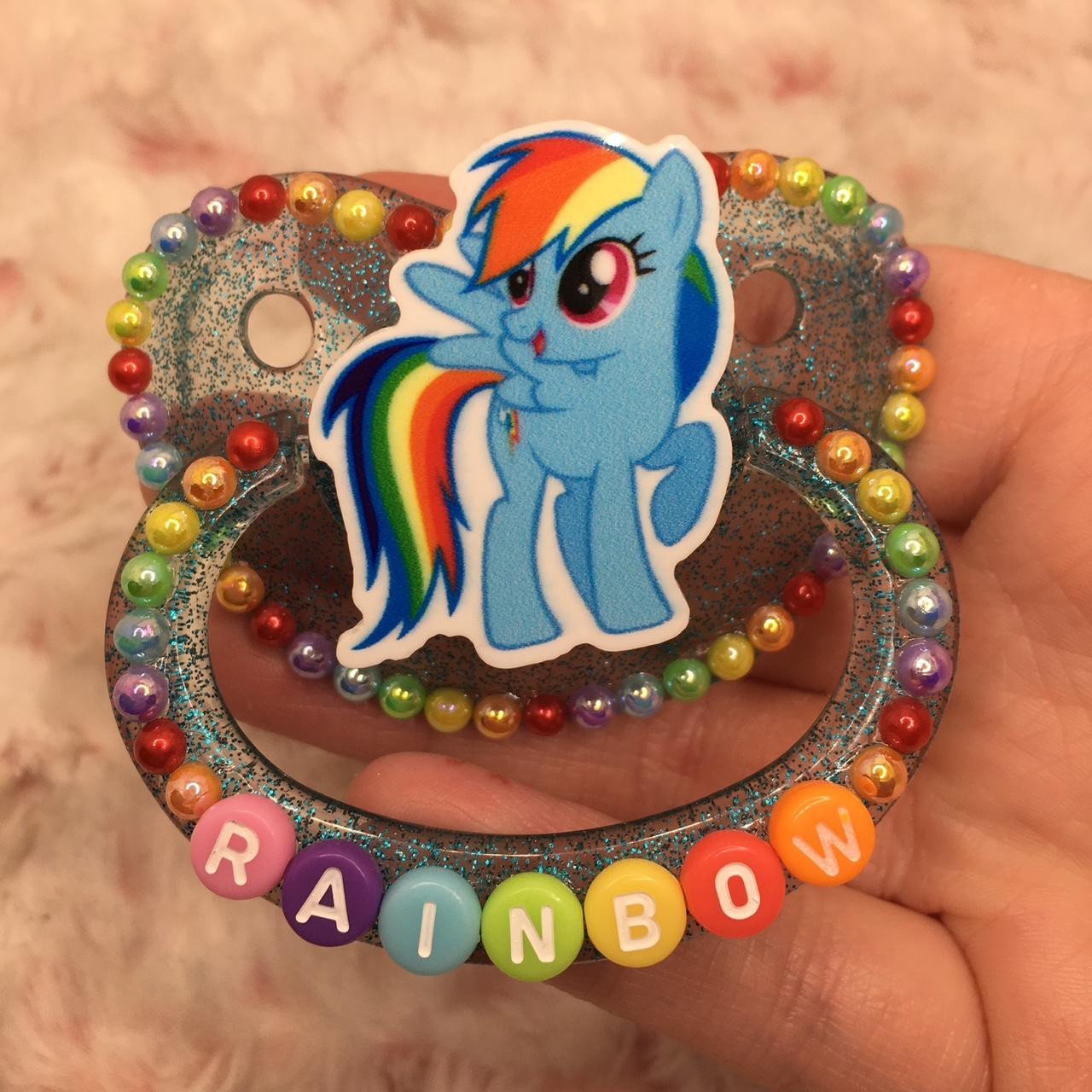 My little pony rainbow dash deco pacifier🌈 #ddlg... - Depop