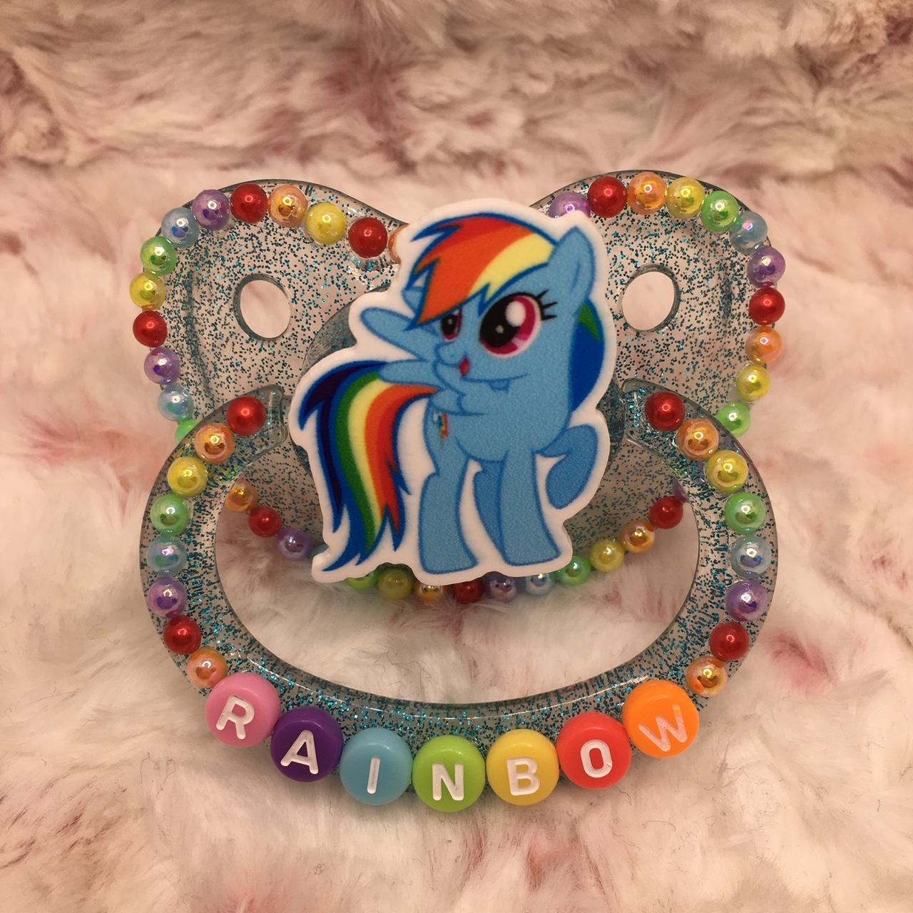 My little pony rainbow dash deco pacifier🌈 #ddlg... - Depop