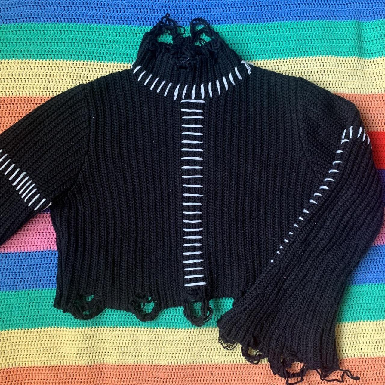 Size S killstar black goth knitted jumper. - Depop