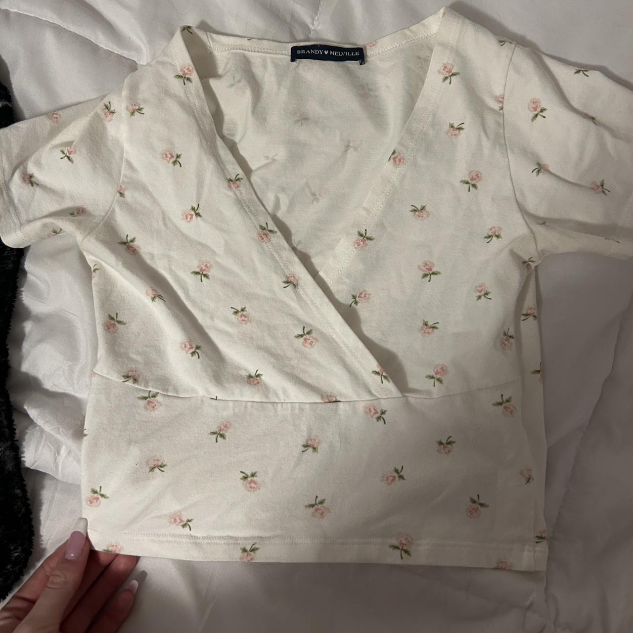 brandy mellville rose cross top! super cute only... - Depop