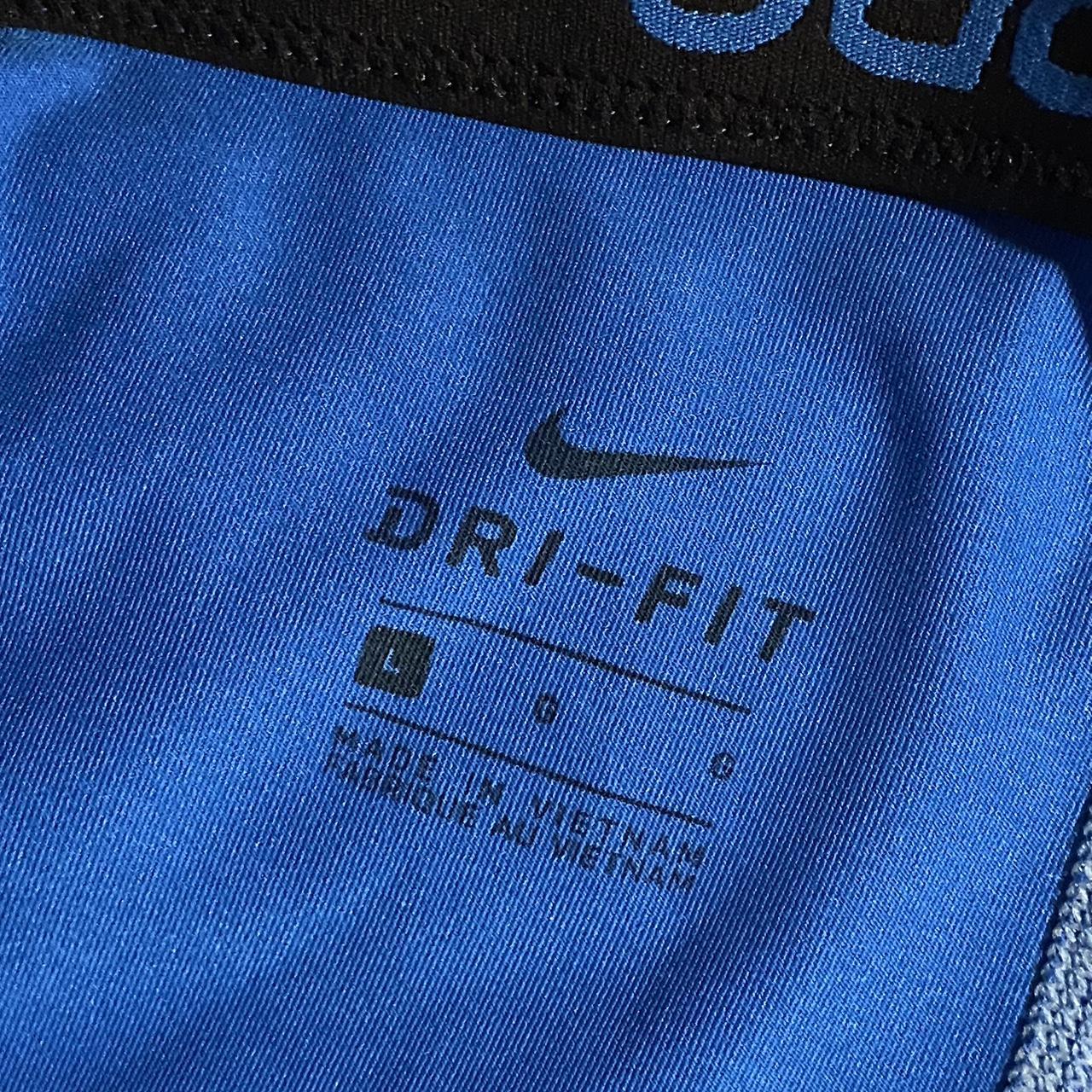 blue nike pros! -so cute but too big for me -worn... - Depop