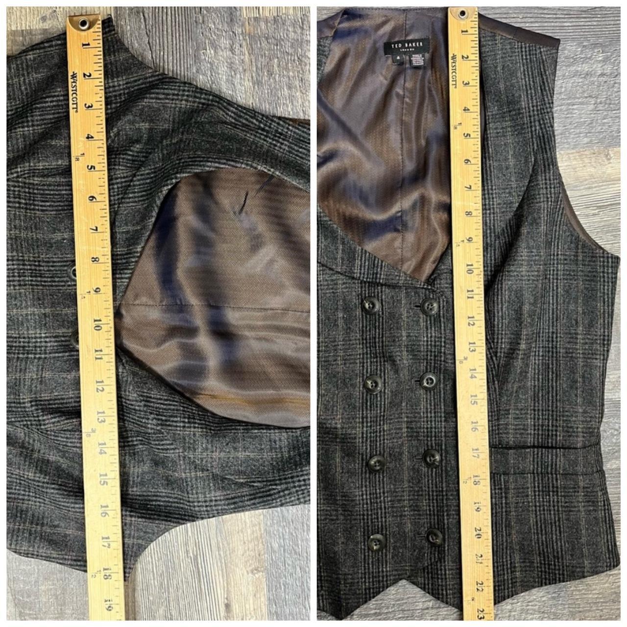 Dark academia tweed suit vest Ted Baker Wool Blend... - Depop