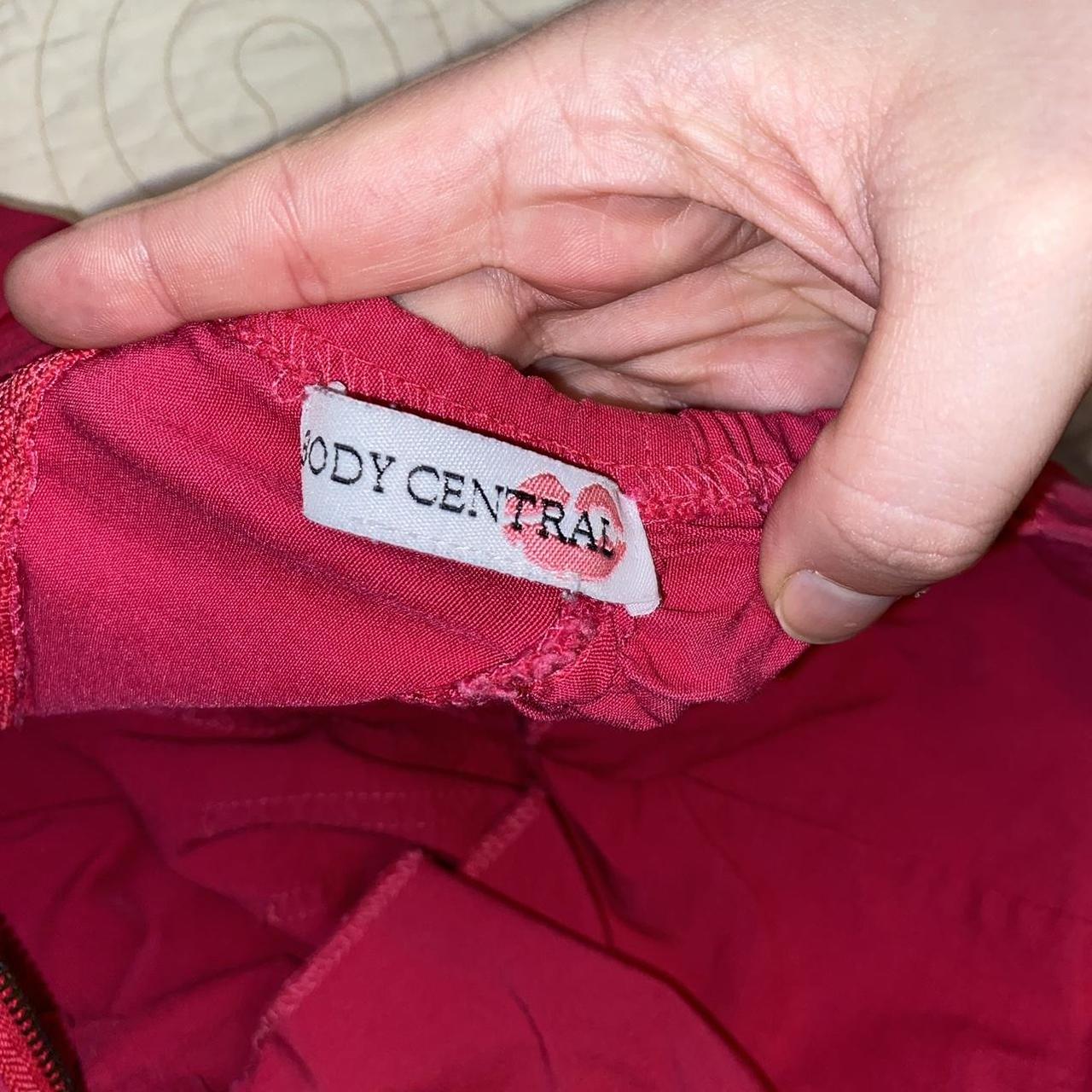 90s body central pink ruffled zip tube top super... - Depop