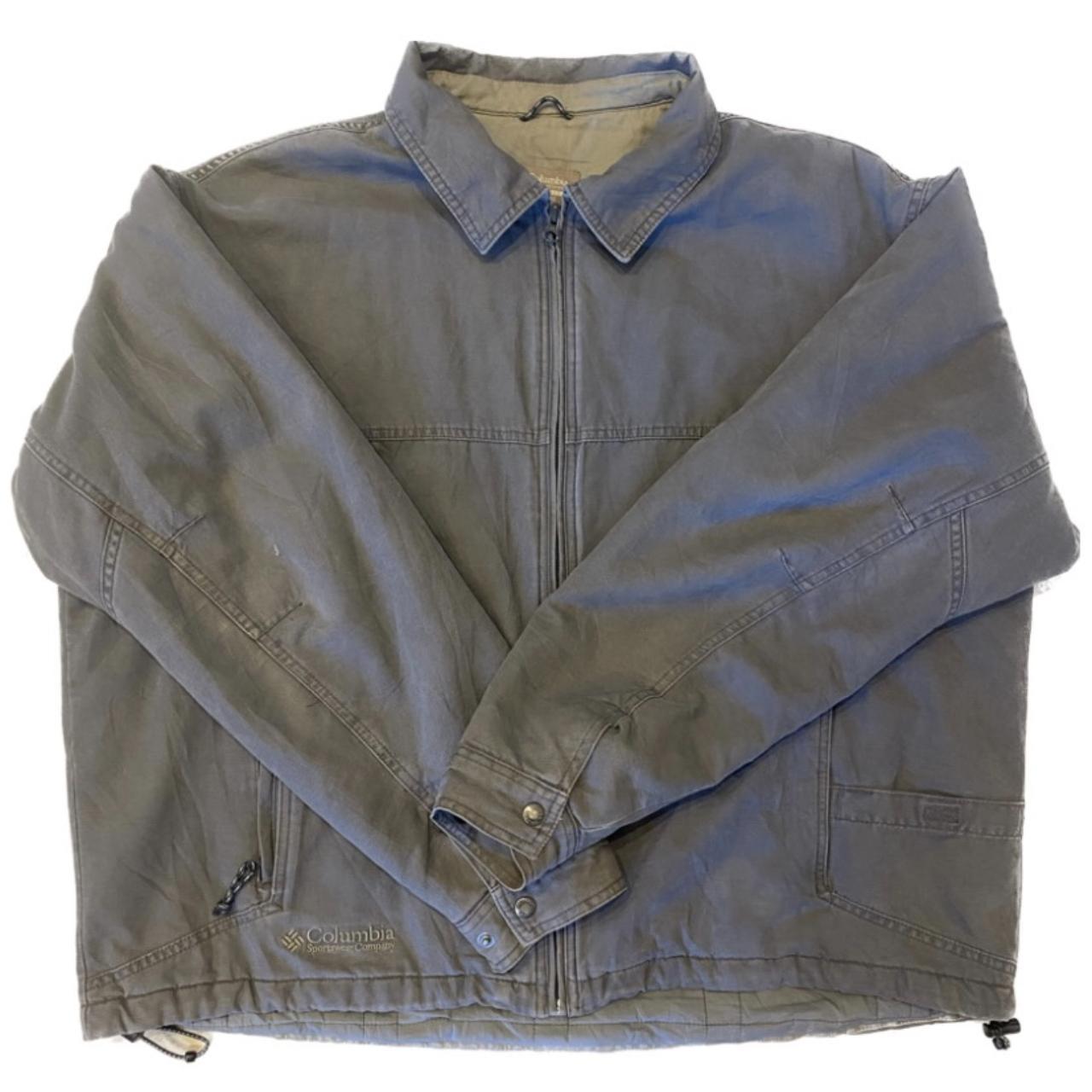 Grey Columbia Workwear style Jacket Heavy high... - Depop