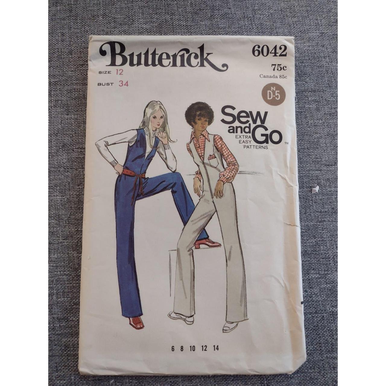Vintage 70s Butterick Misses Sleeveless Jumpsuit... - Depop
