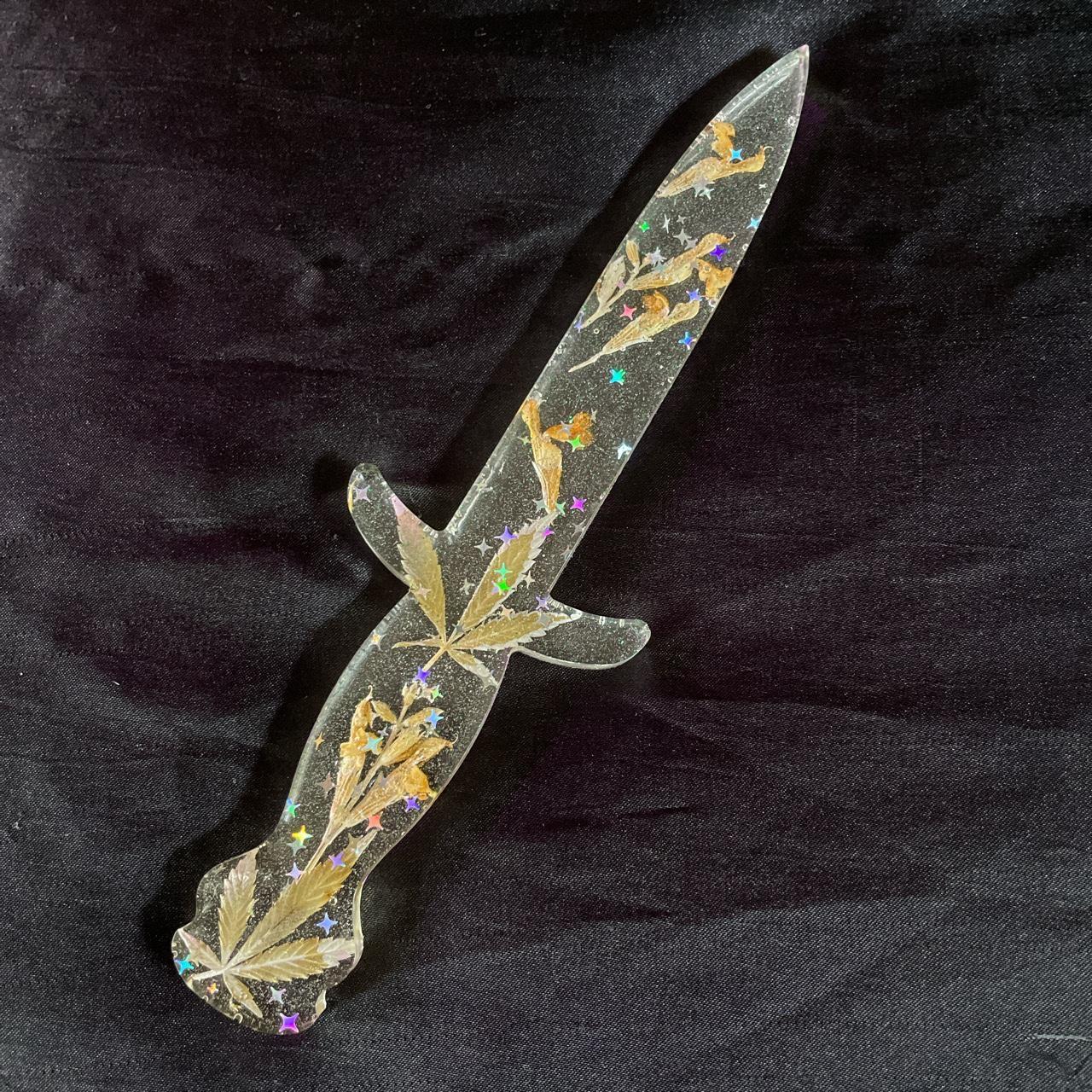 Handmade by me(: Resin sword with florals and weed... - Depop