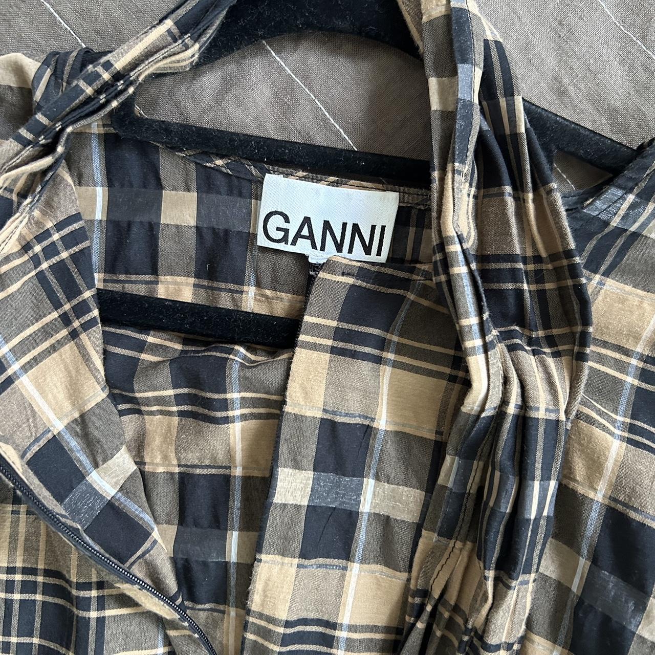 GANNI Checkered mini dress with tie if you wanted... - Depop