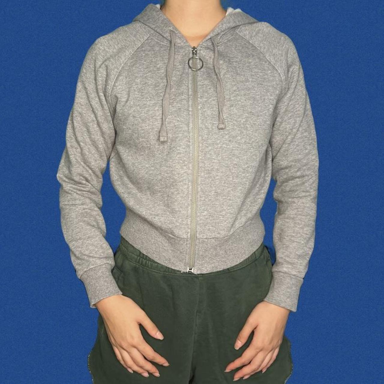 👁️ -Description: cropped grey/gray lightweight jacket... - Depop