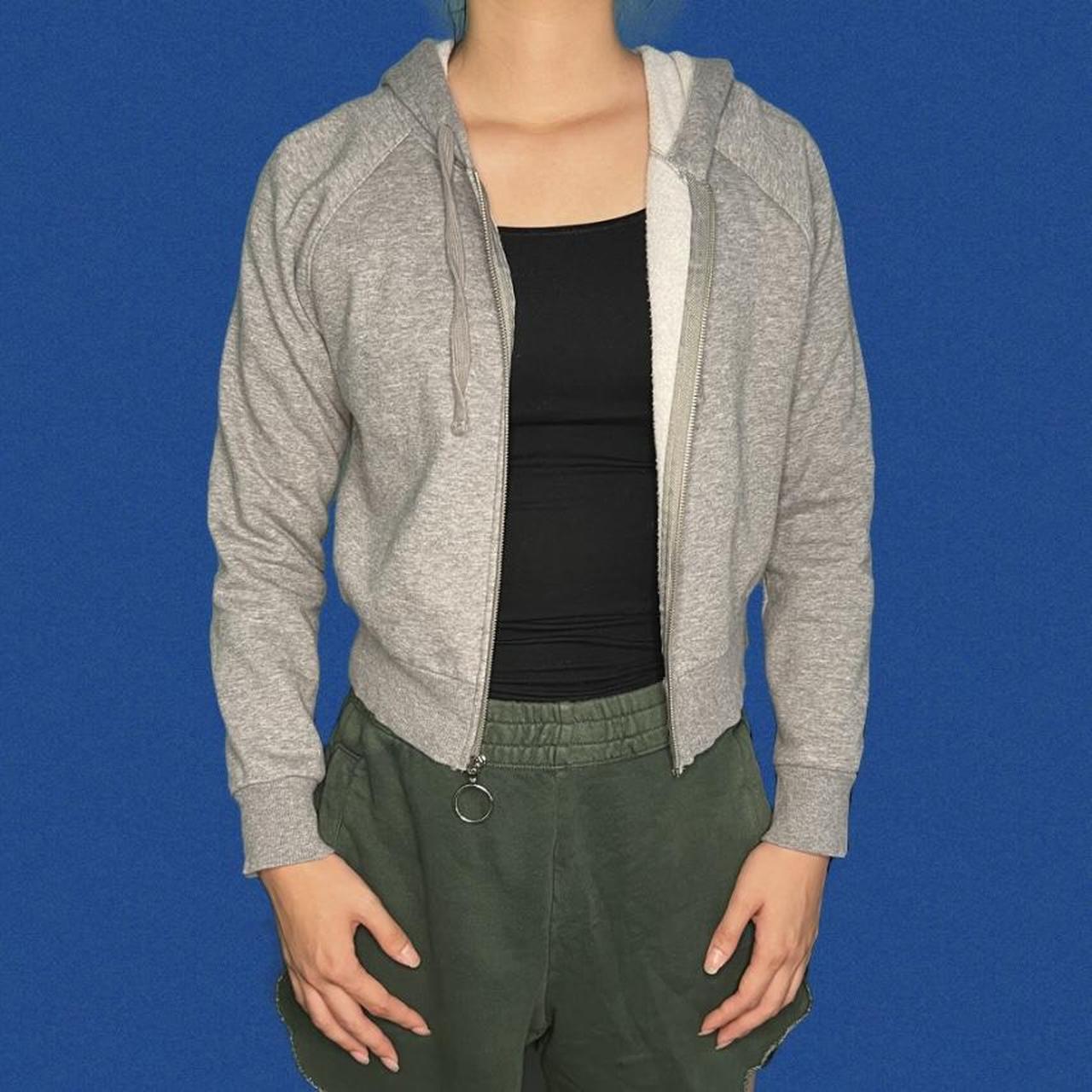 👁️ -Description: cropped grey/gray lightweight jacket... - Depop