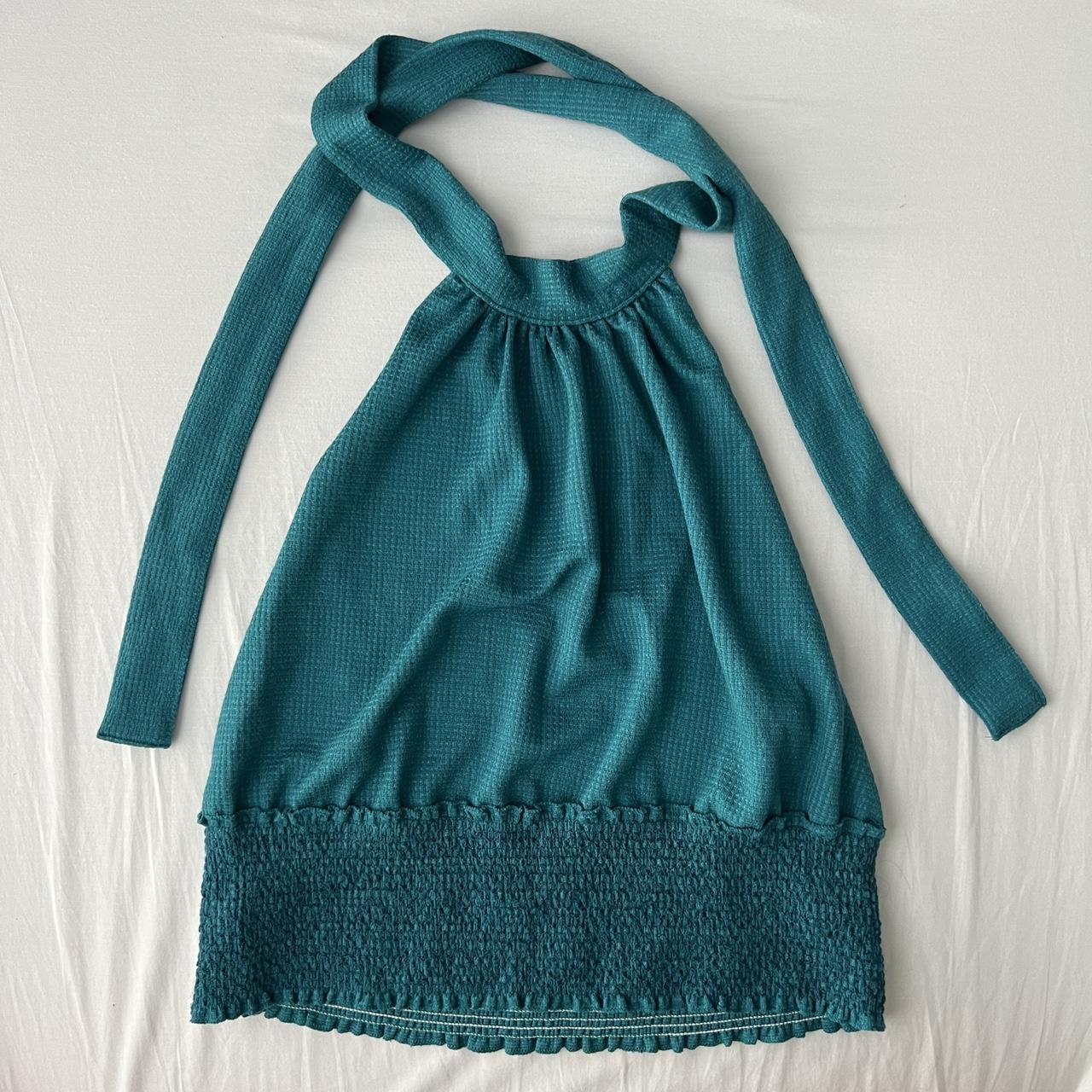 Bright teal halter top Fun summer party outfit! - Depop
