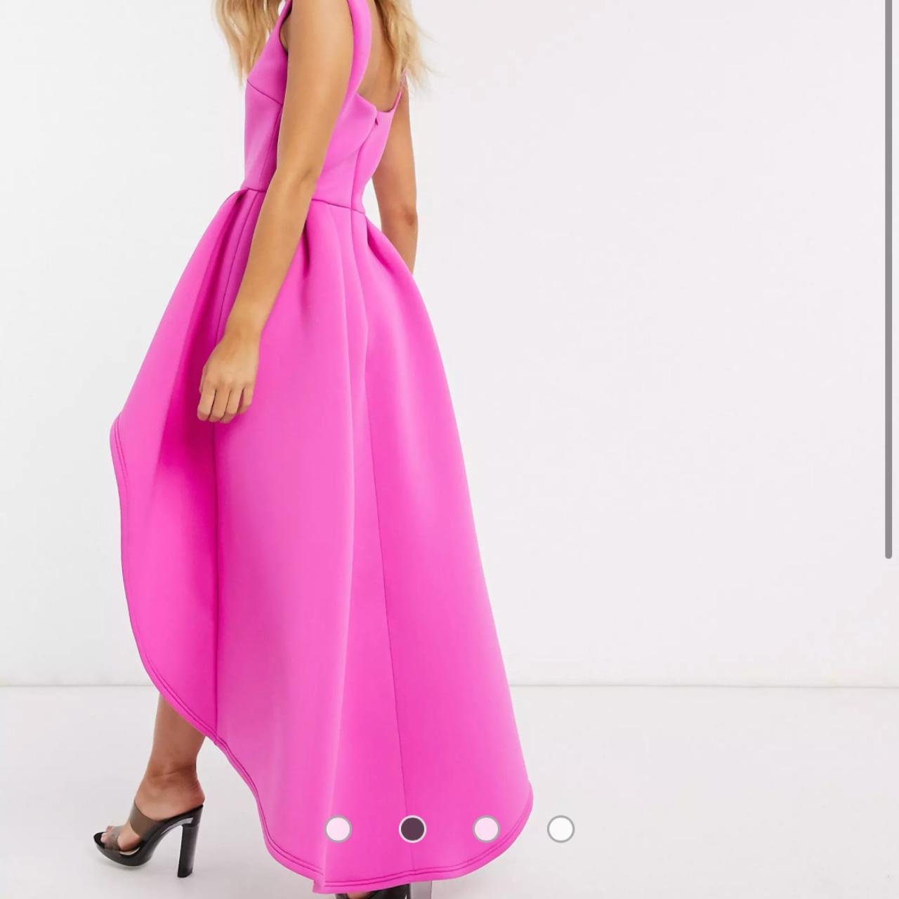 True Violet square neck high low maxi dress in hot... - Depop