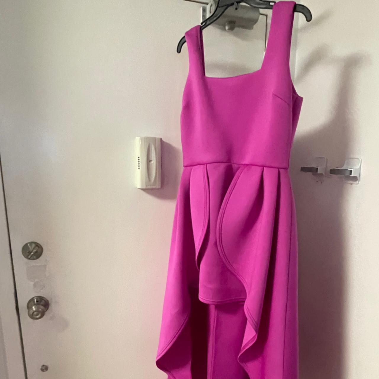 True Violet square neck high low maxi dress in hot... - Depop