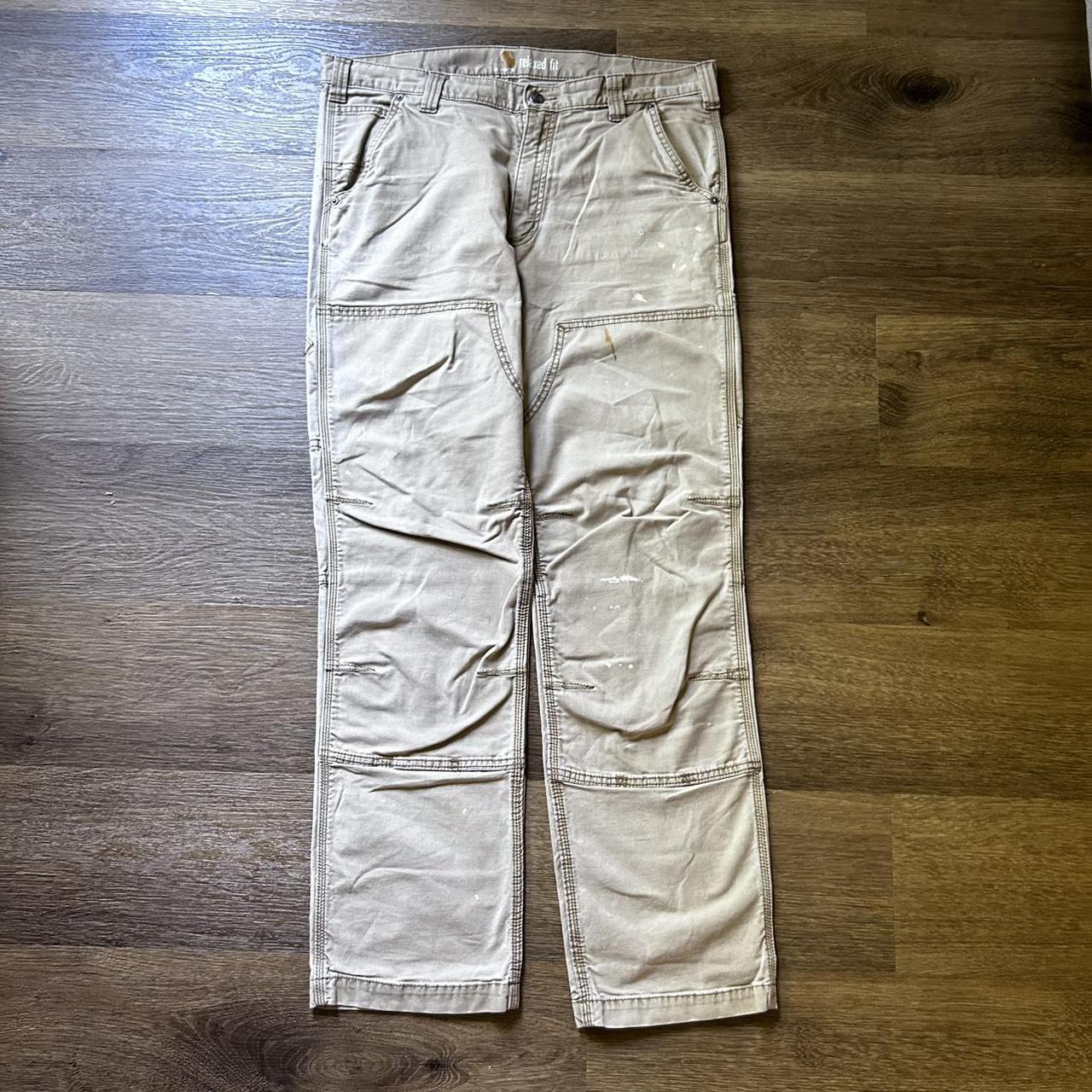 Vintage 90s Carhartt double knee logger pants... - Depop