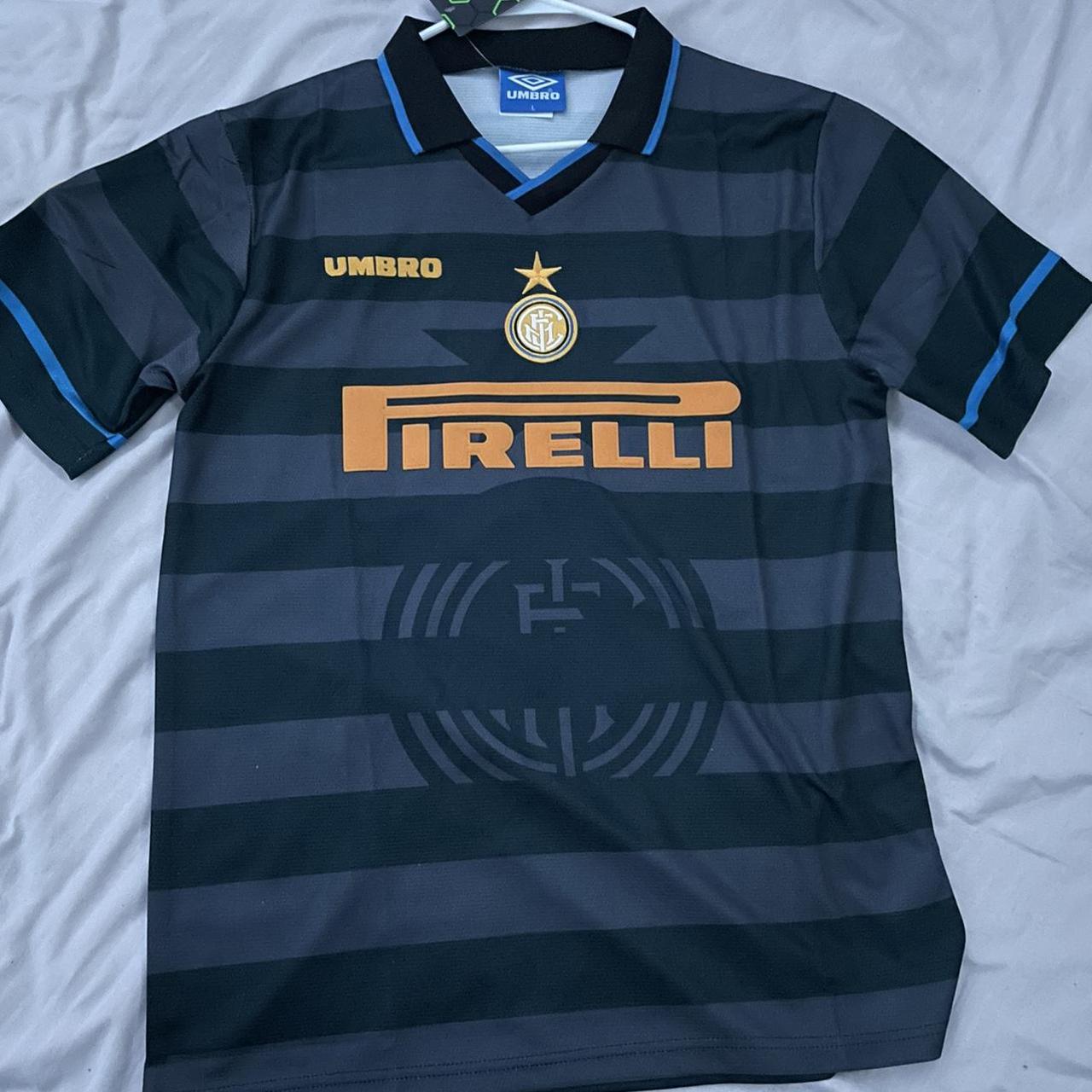 Inter Milan away kit 97/98 w/ UEFA Cup badge 9/10... - Depop