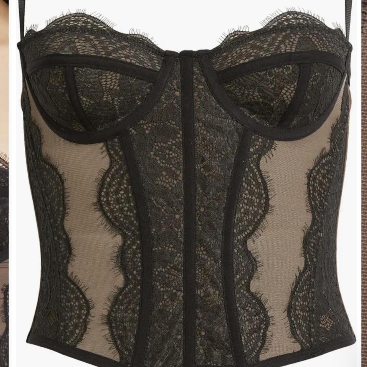 Urban Outfitters Corset Top- Black - super cute... - Depop