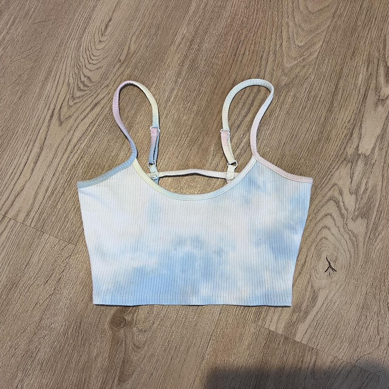 Rainbow open back crop top - Depop