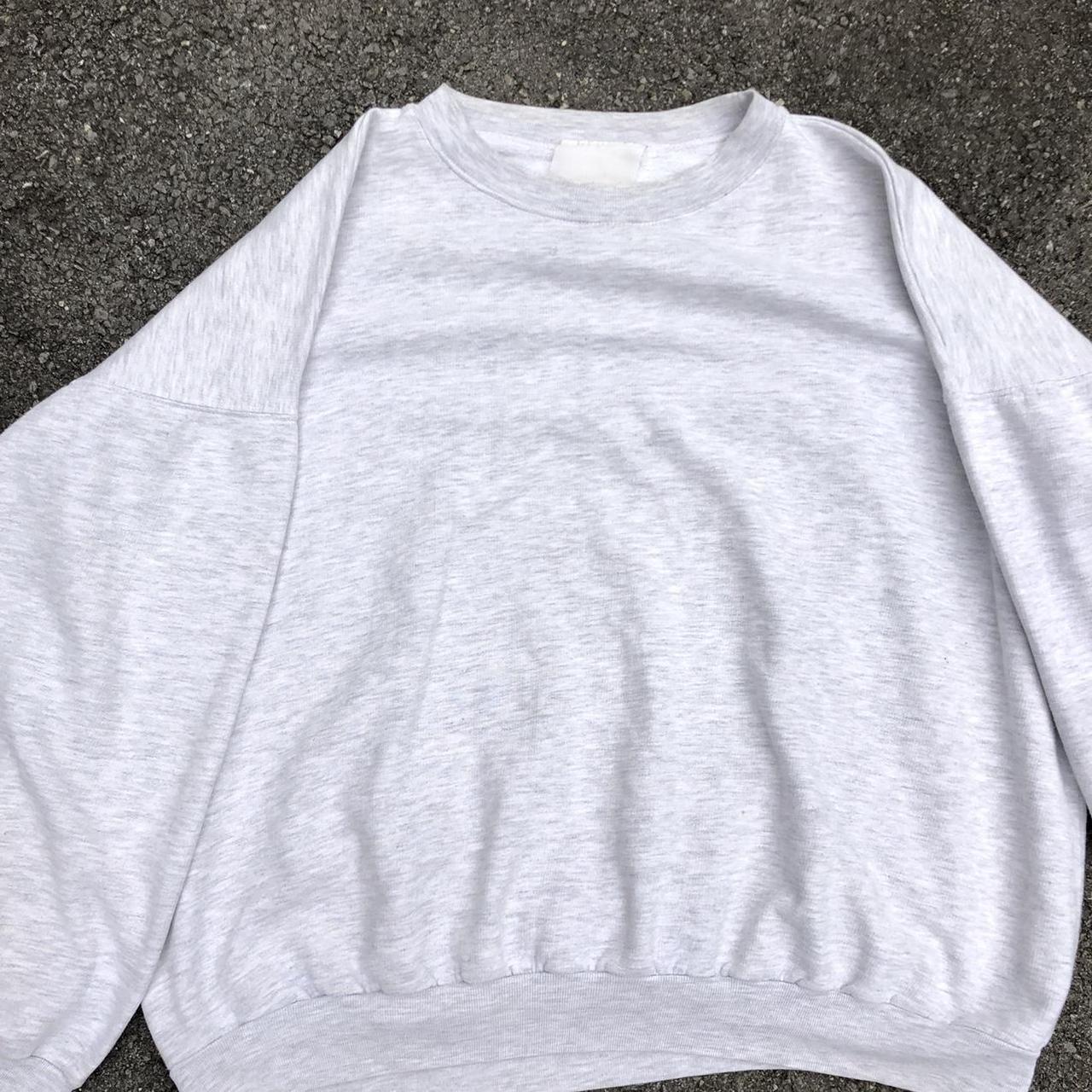 Vintage Blank heather grey Crewneck Sweater size... - Depop