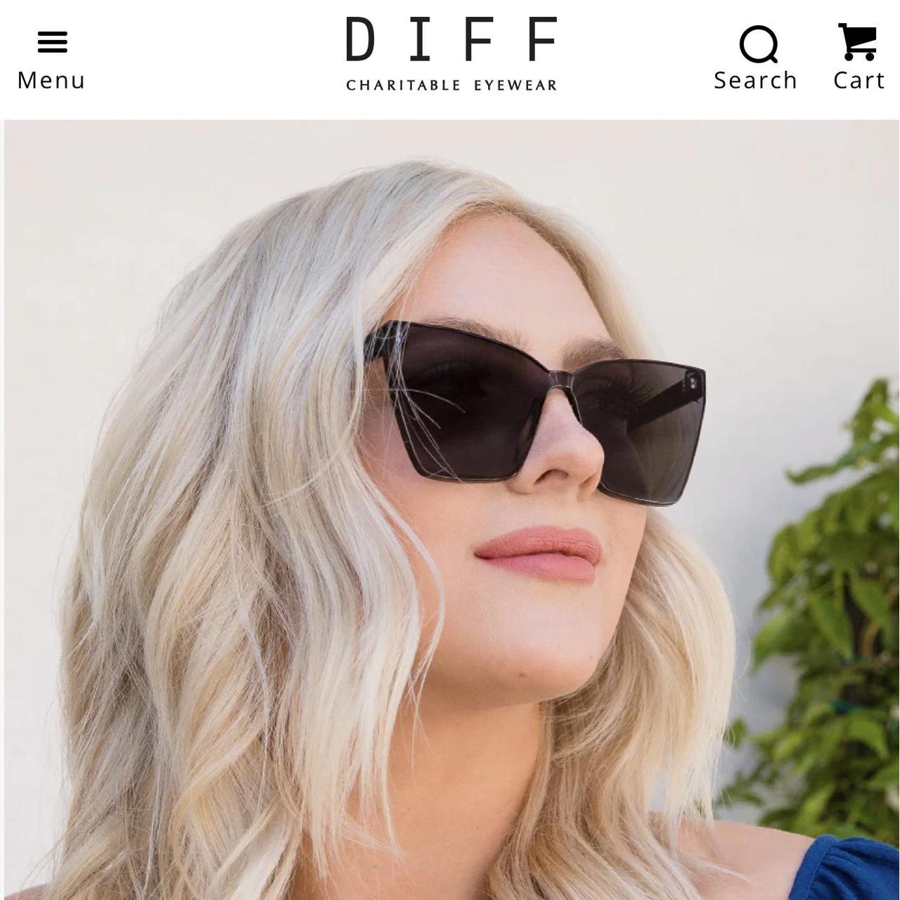 DIFF Women's Black Sunglasses | Depop