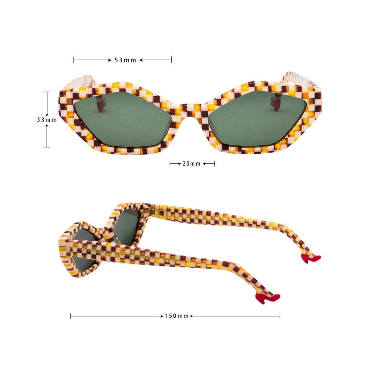 Lisa Says Gah Women's Red and Cream Sunglasses | Depop